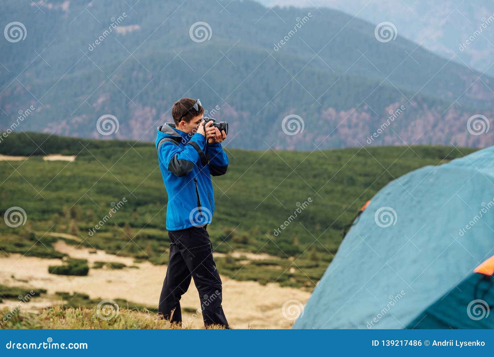 Observation on the Work of a Professional Photographer Stock Photo ...