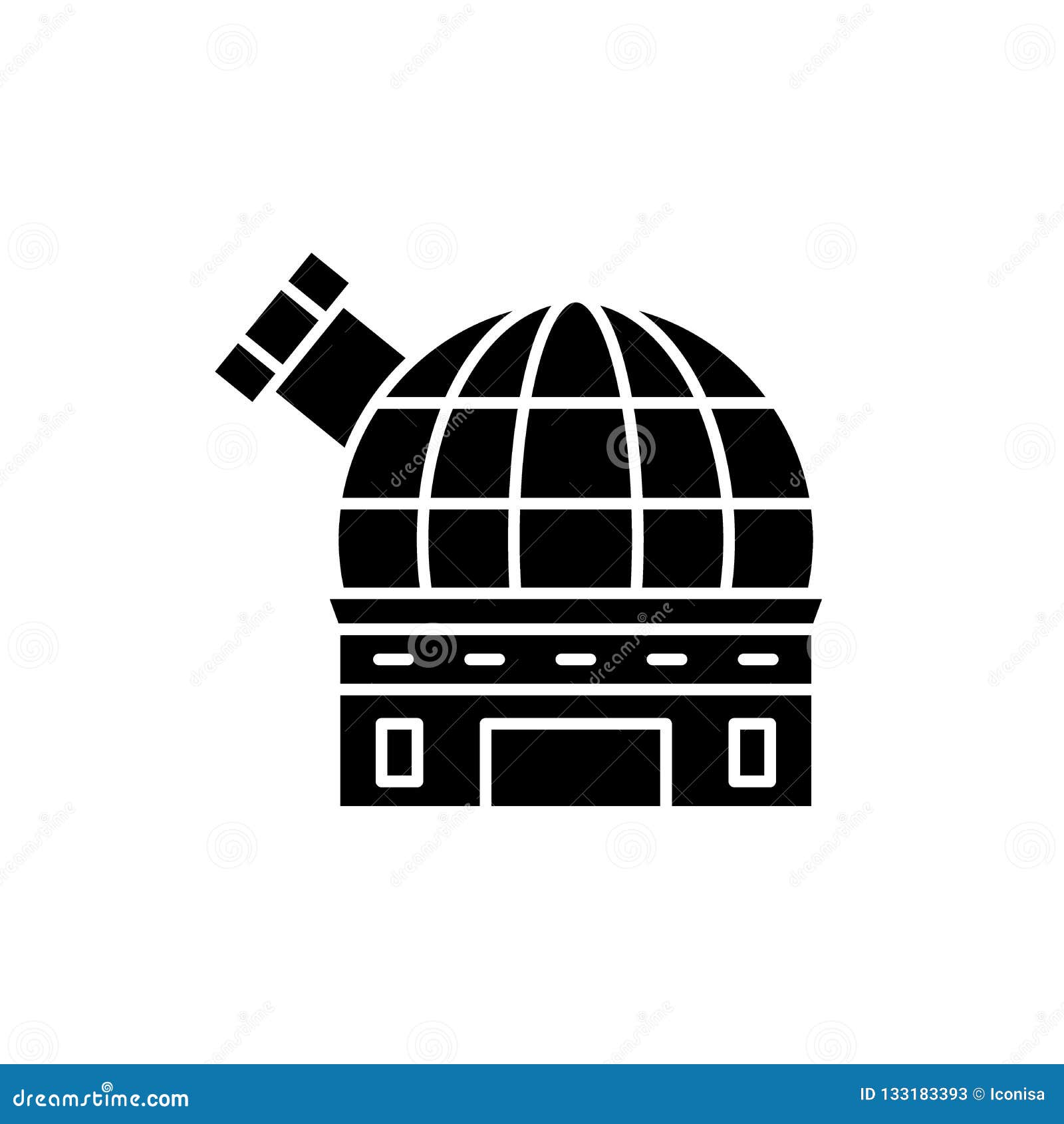 Observatory Black Icon, Vector Sign on Isolated Background. Observatory ...