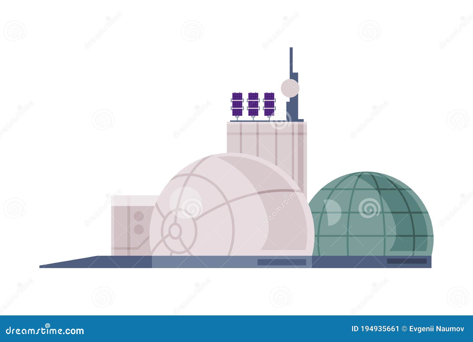 Observatory Building, Modern Space Exploration Technologies Flat Style ...