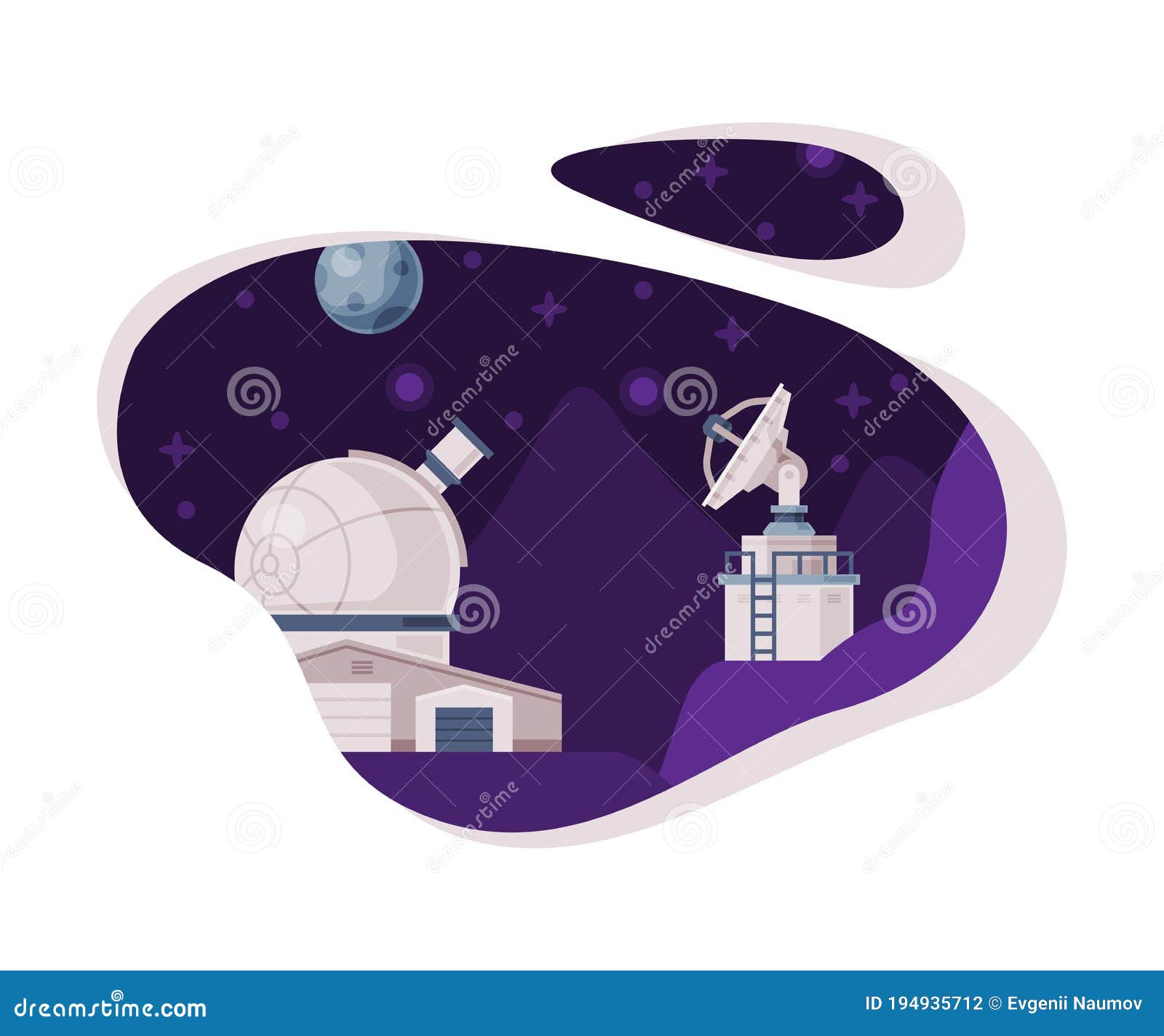 Observatory Building in Mountains, Explore and Observe Galaxy ...
