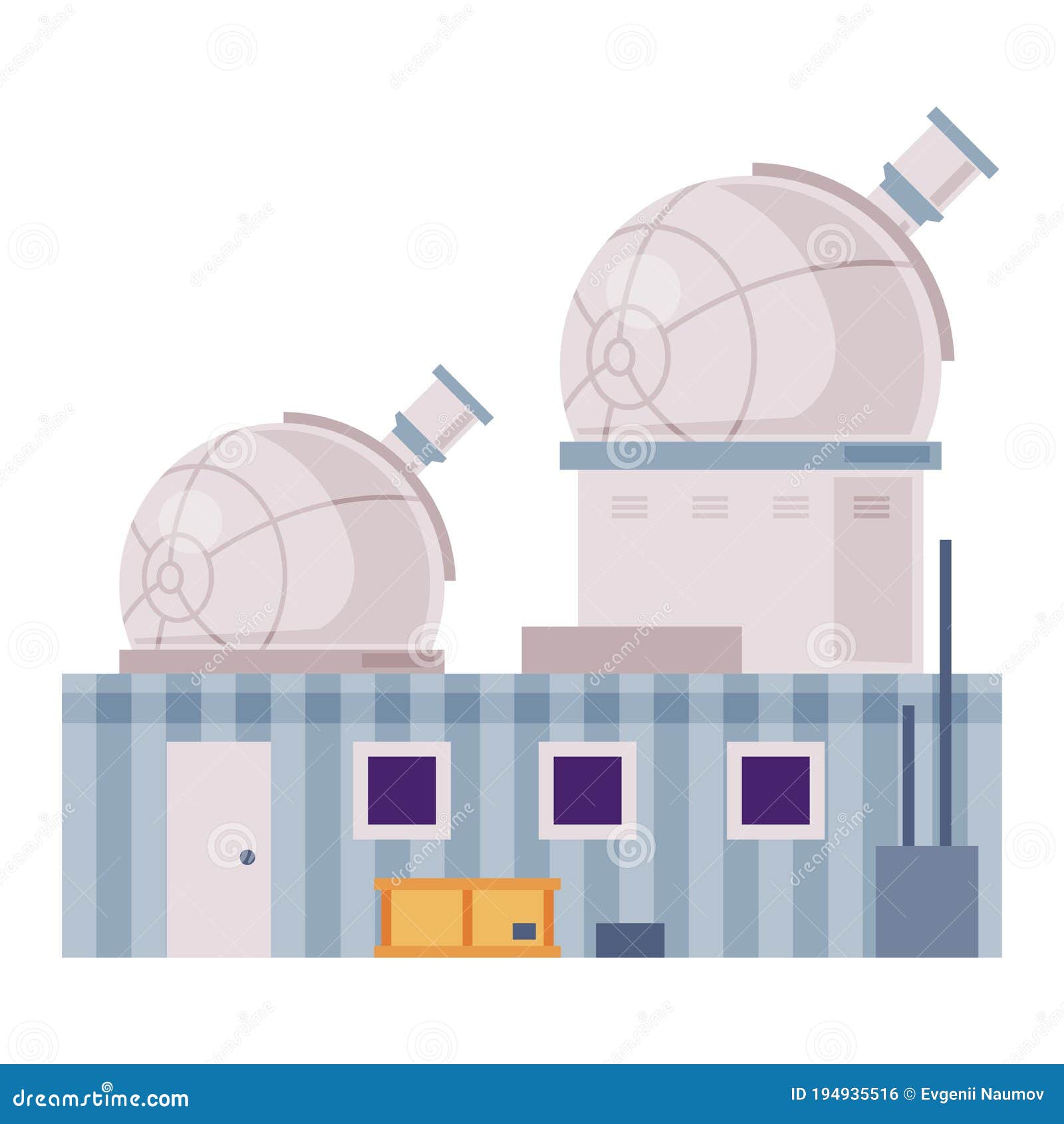 Observatory Building with Telescope in Dome, Explore and Observe Galaxy ...
