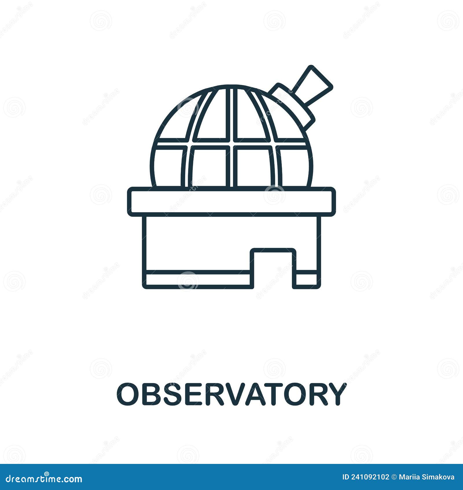 Observatory Icon. Line Element from Space Collection. Linear ...