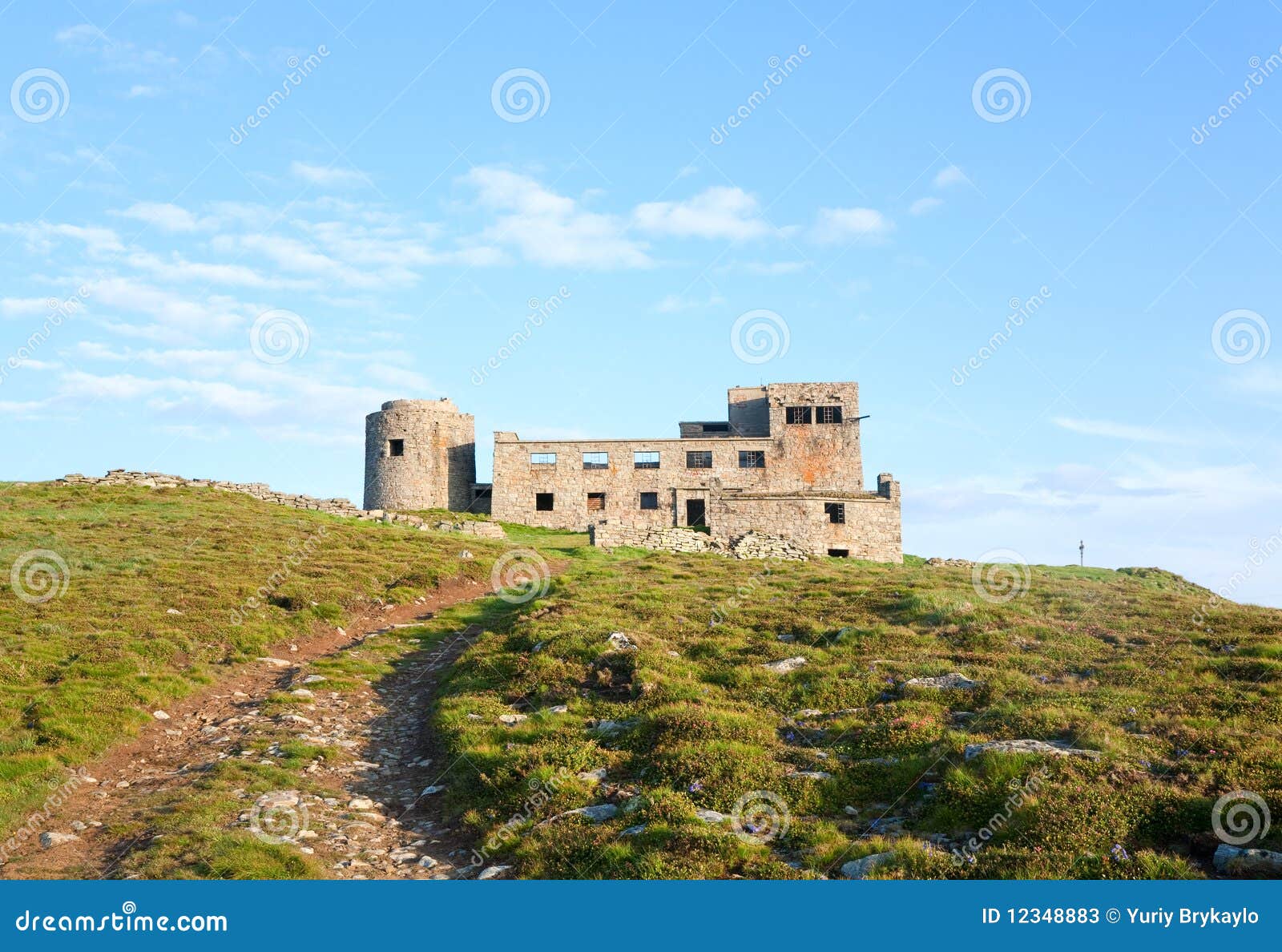 Observatory Ruins on Mountain Top Stock Image - Image of ridge, blue ...