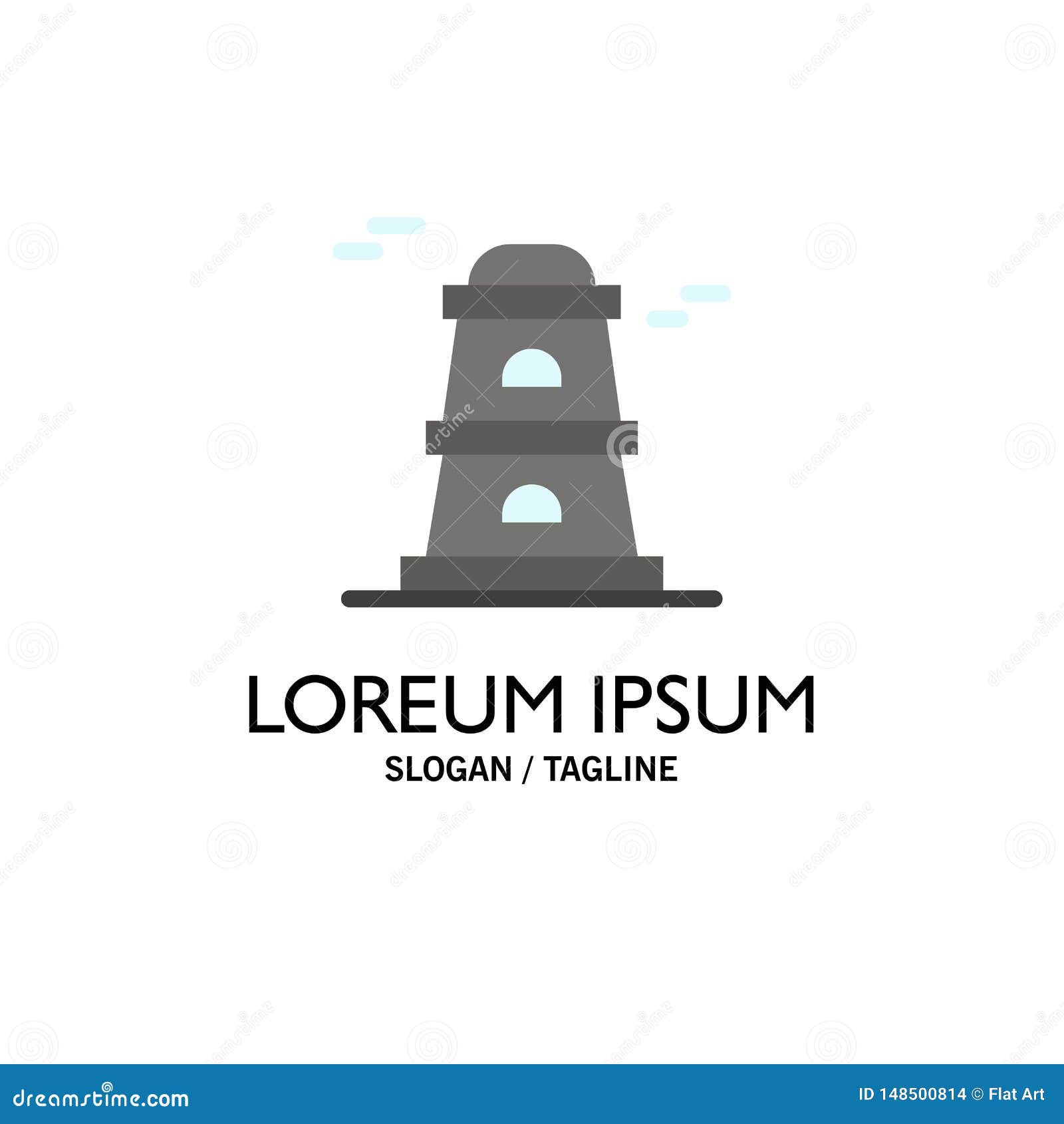 Observatory, Tower, Watchtower Business Logo Template. Flat Color Stock ...