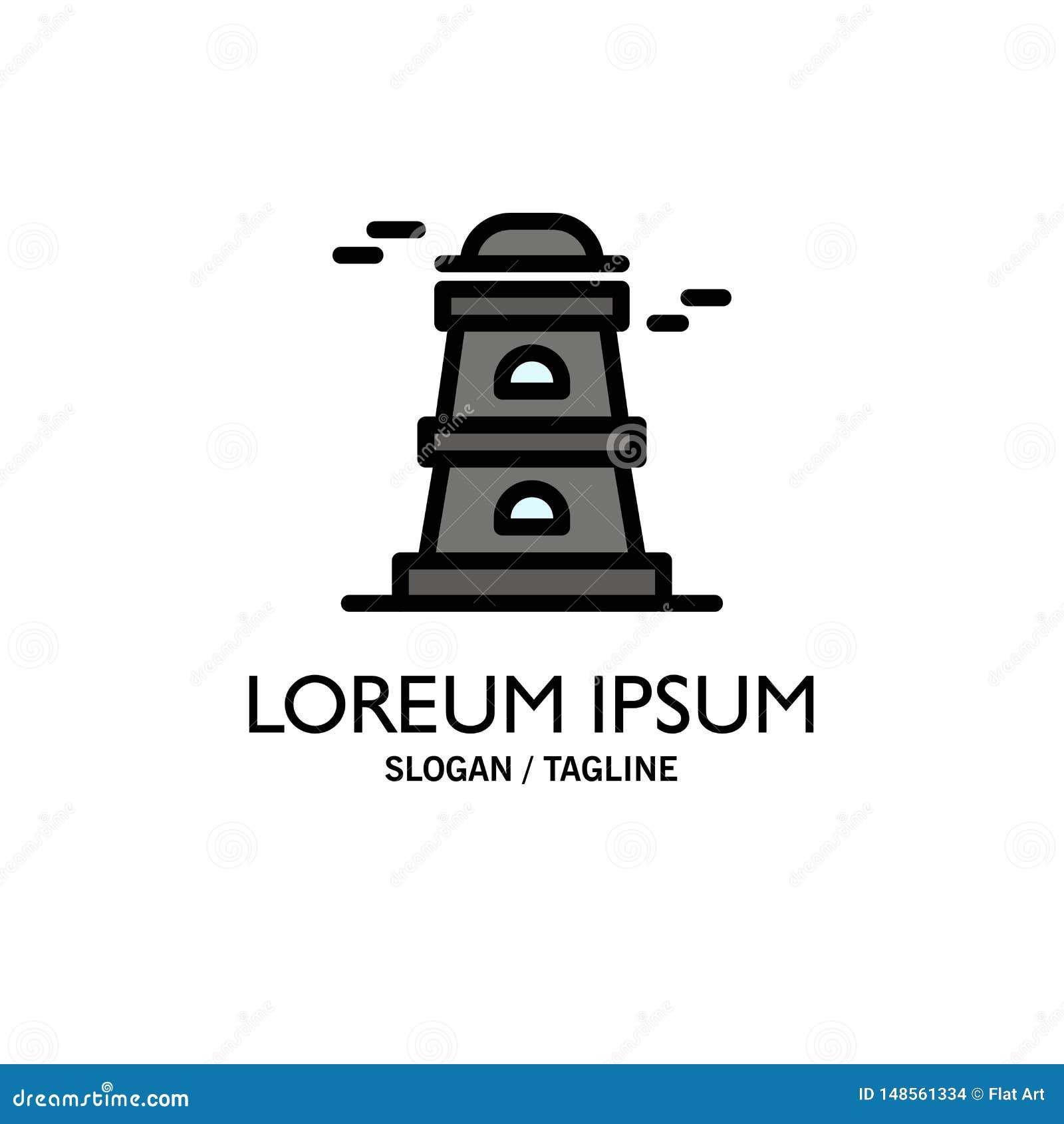 Observatory, Tower, Watchtower Business Logo Template. Flat Color Stock ...