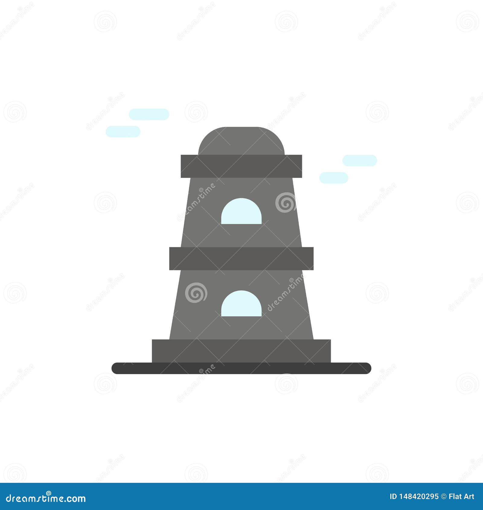 Observatory, Tower, Watchtower Flat Color Icon. Vector Icon Banner Template Stock Vector ...