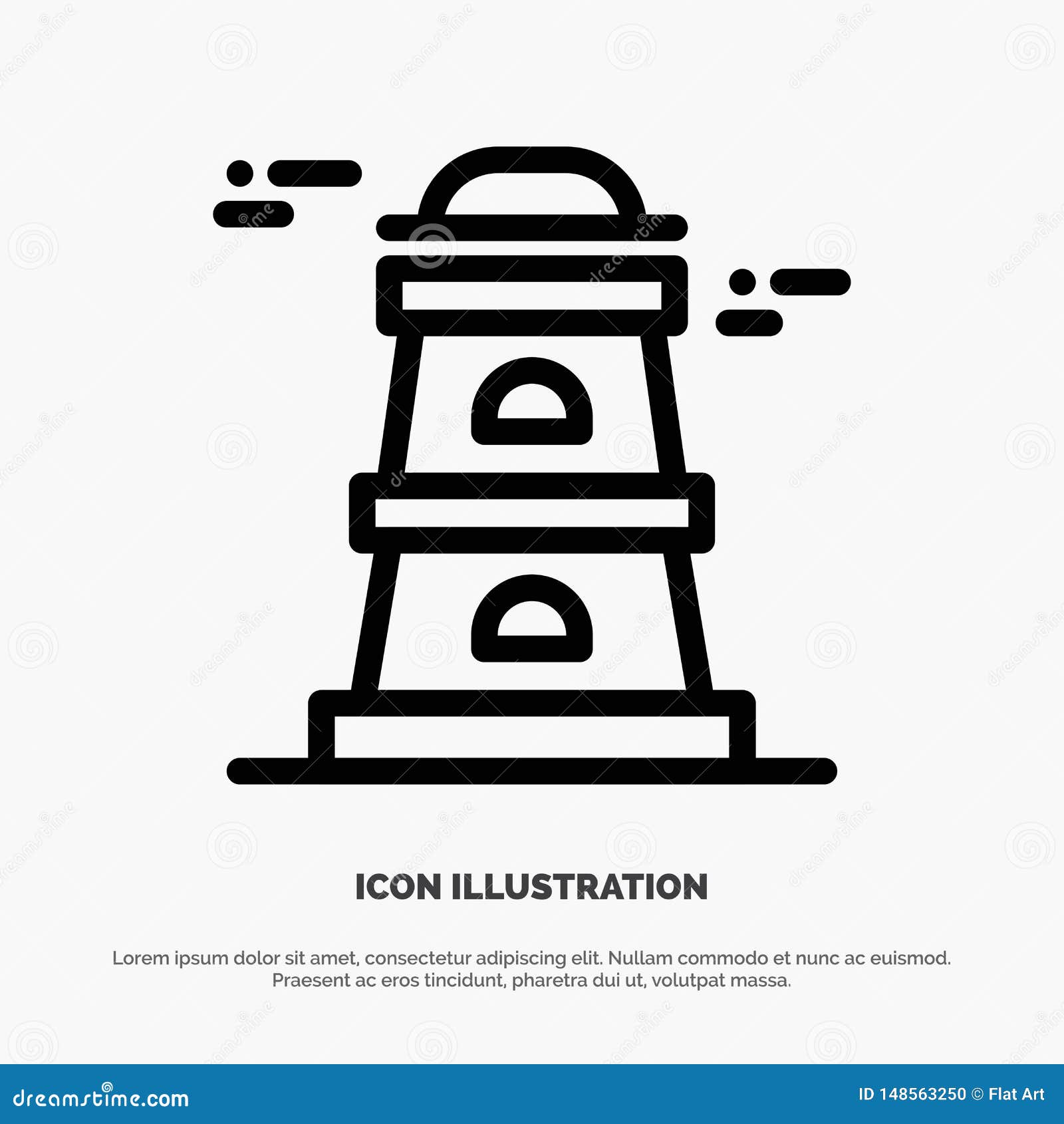 Observatory, Tower, Watchtower Line Icon Vector Stock Vector ...