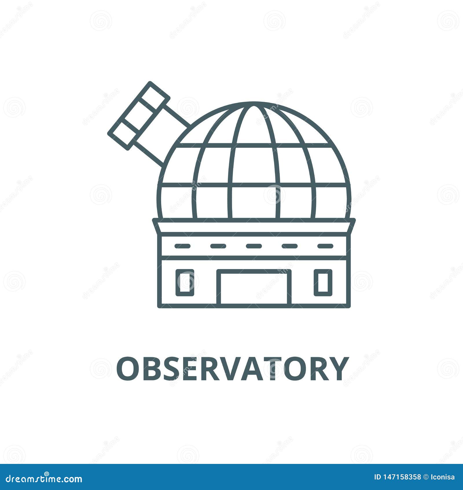 Observatory Vector Line Icon, Linear Concept, Outline Sign, Symbol ...