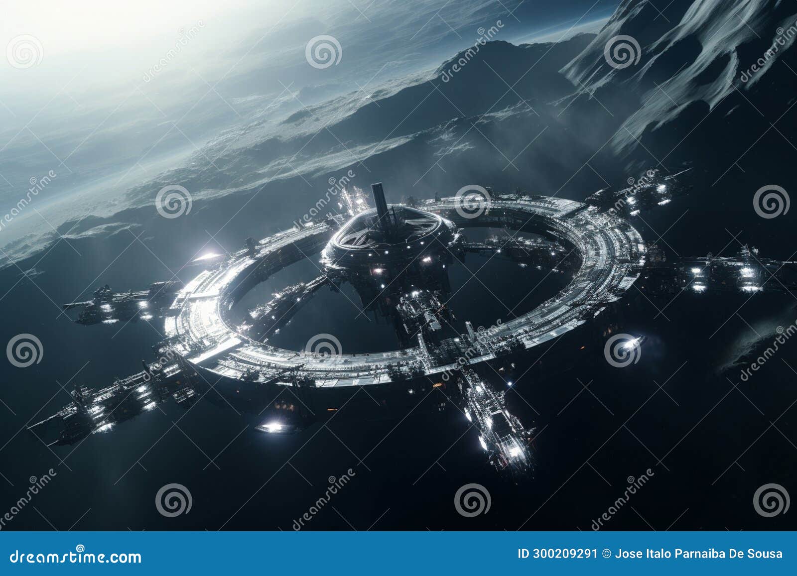 Observe a Formation of Exploration Spacecraft Stock Image - Image of ...