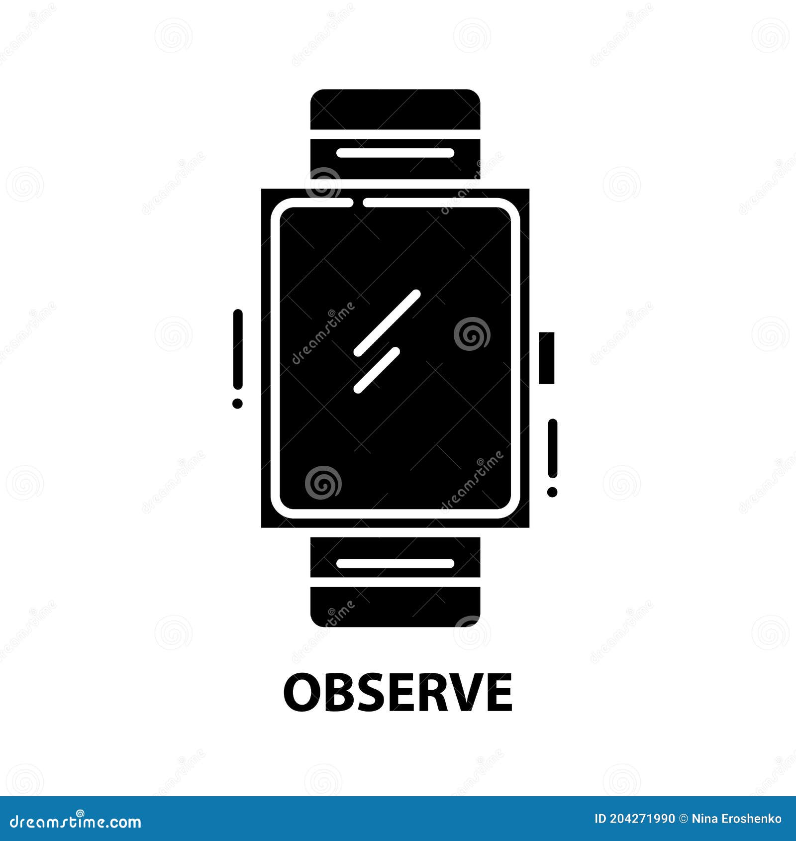 Observe Icon, Black Vector Sign with Editable Strokes, Concept ...