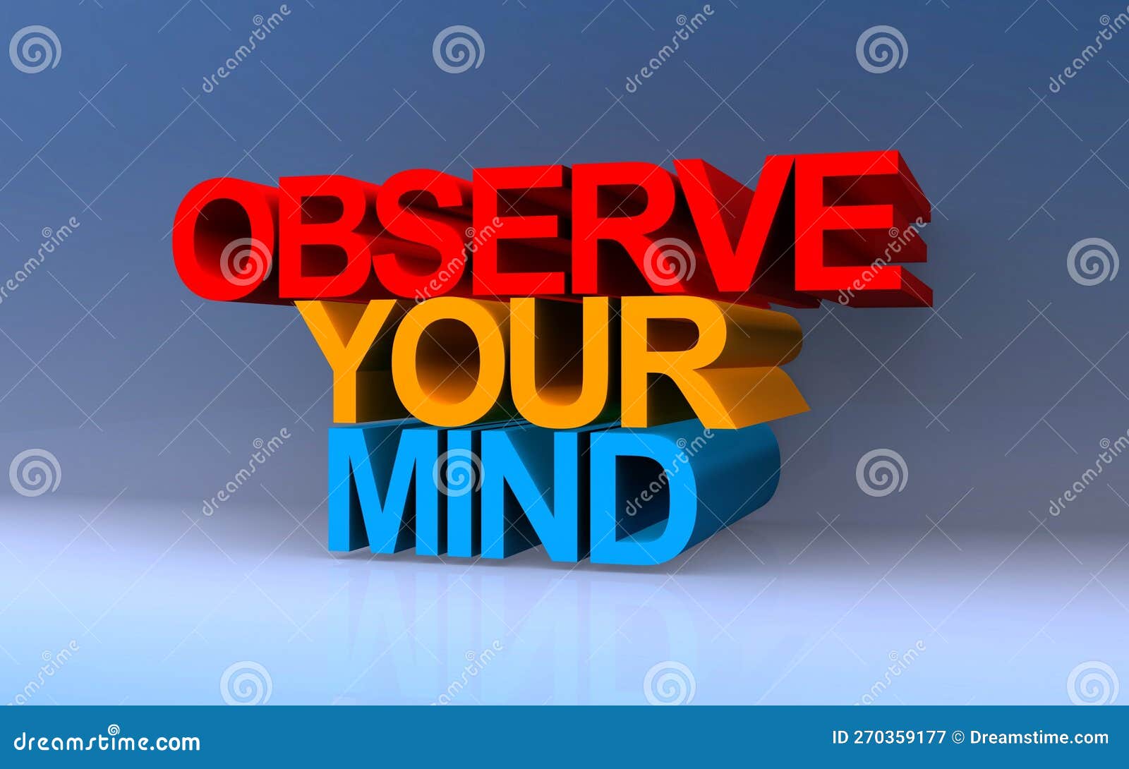 Observe your mind on blue stock illustration. Illustration of banner ...