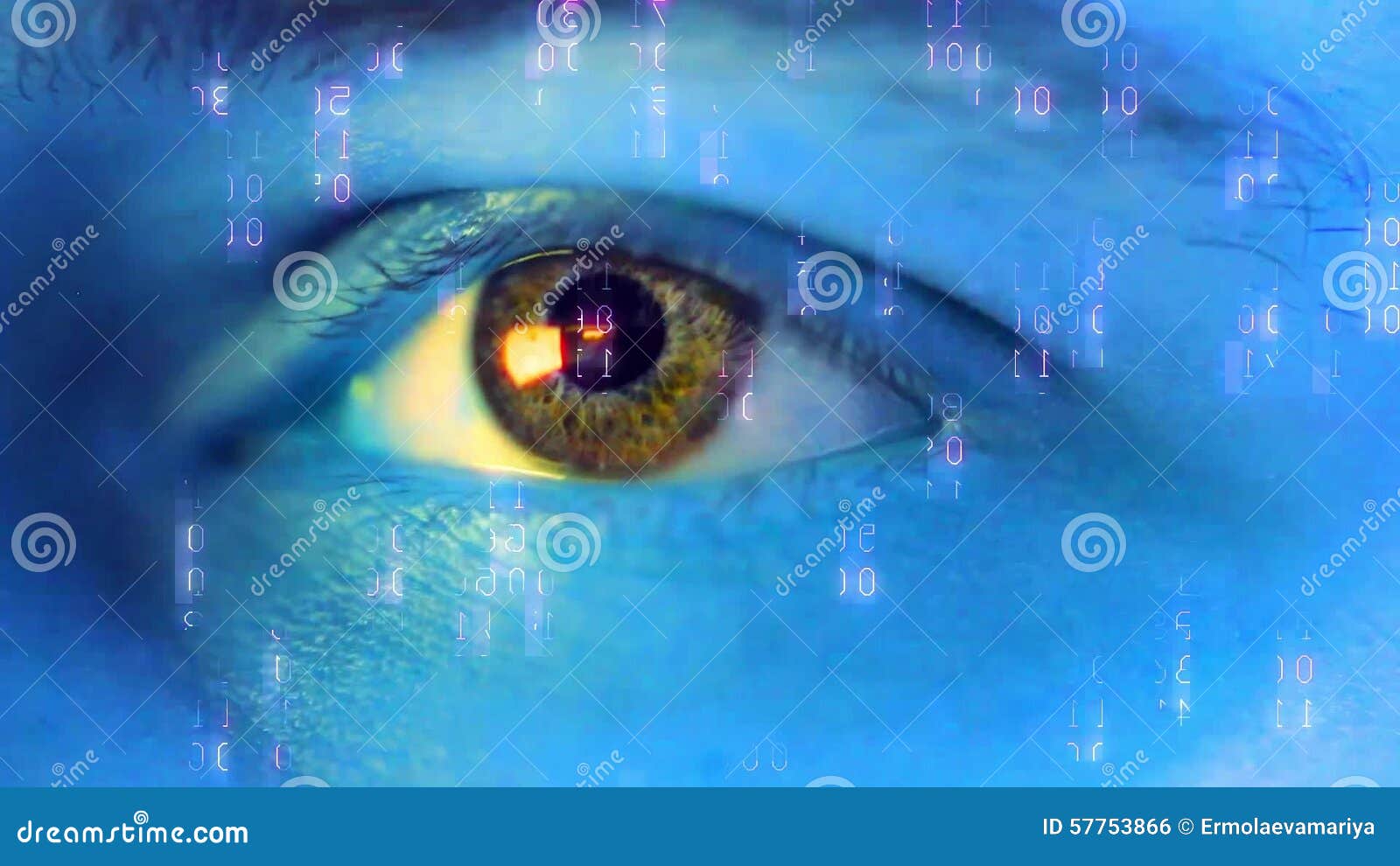 Observer Eye. Figures in Movement To Male Eye Stock Footage - Video of ...