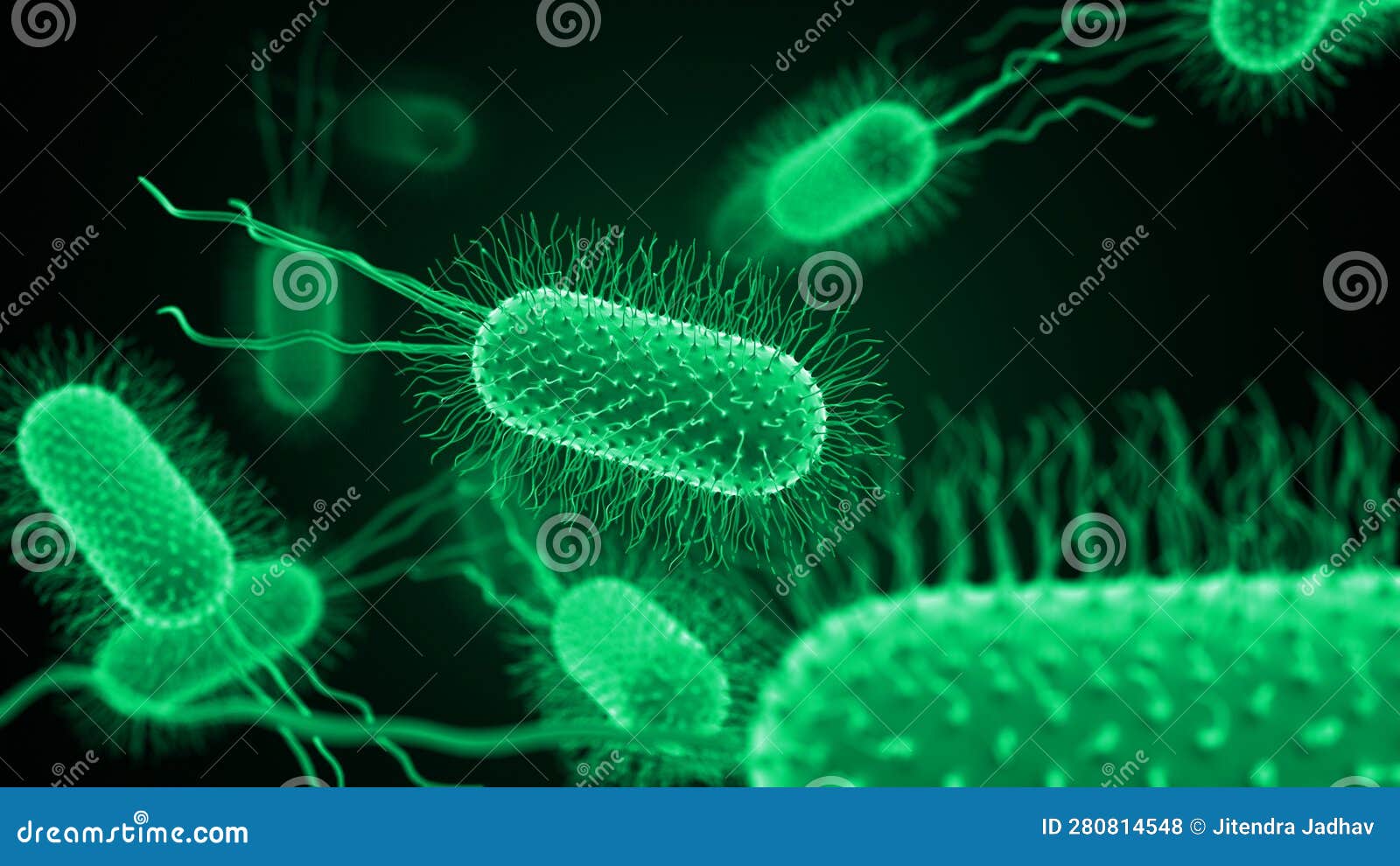 Bacteria or Virus Under Microscope Stock Illustration - Illustration of ...