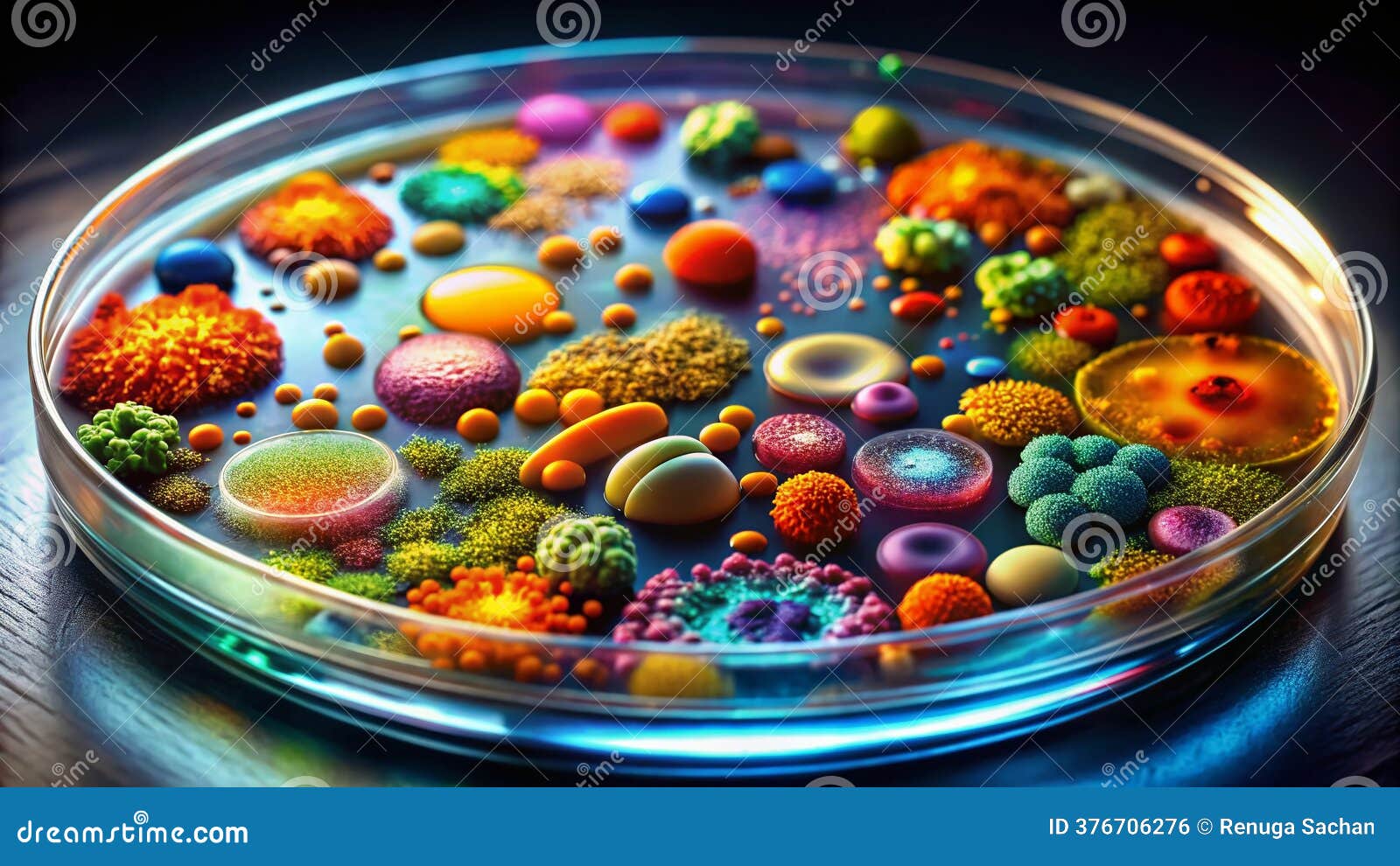 Dense Bacterial Colonies Exhibiting Varied Morphology On Agar Plate ...