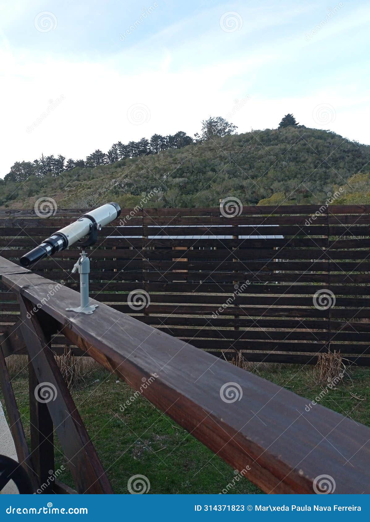 Observing the Distance with a Telescope Stock Image - Image of foliage ...
