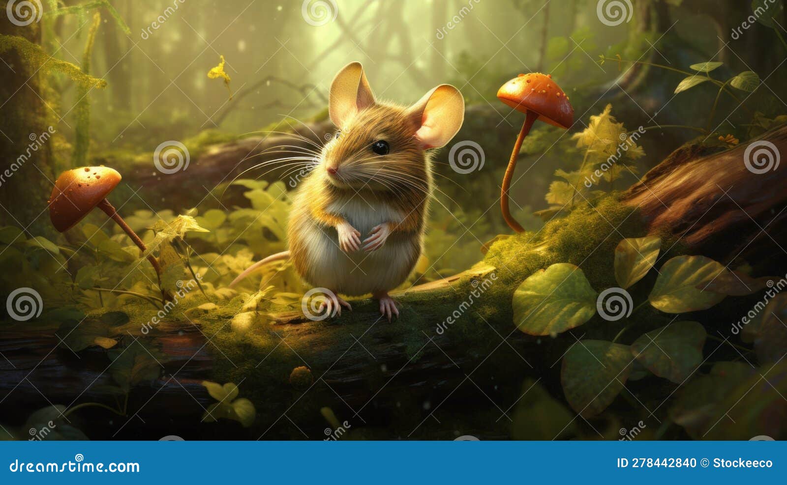 Mouse Rutting in Lush Forest Stock Illustration - Illustration of ...