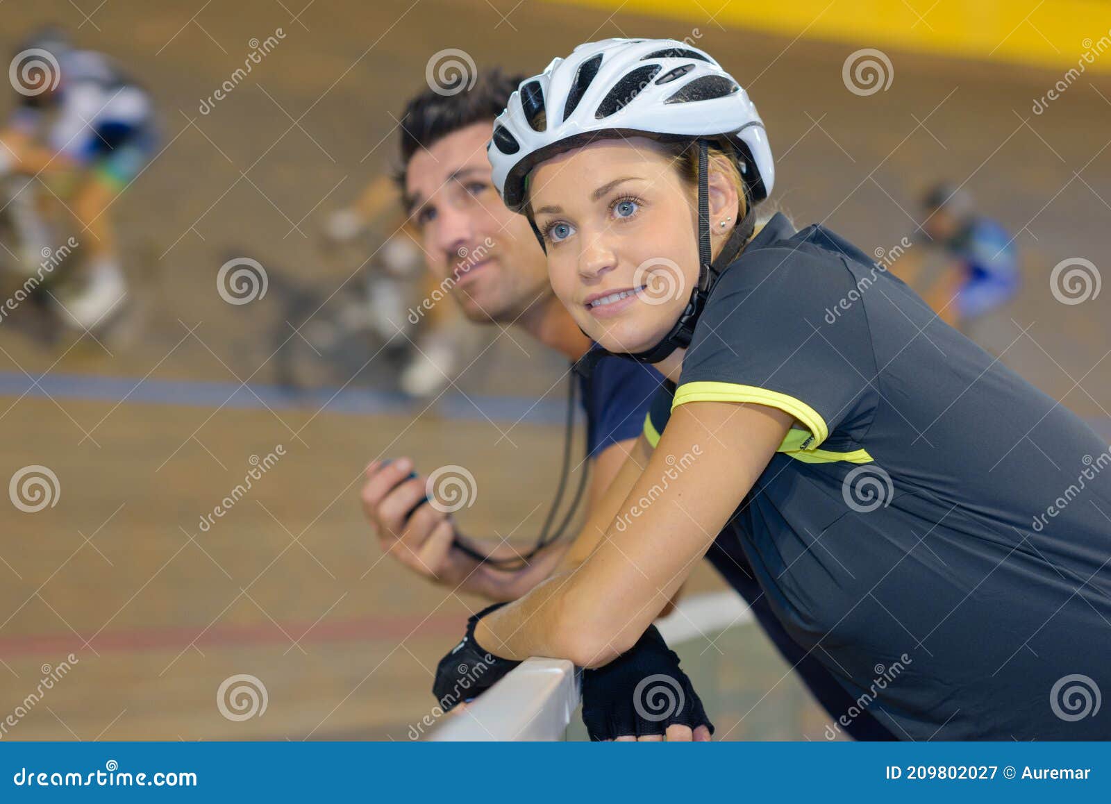She Observing Other Cyclist Stock Image - Image of recreation, biker ...