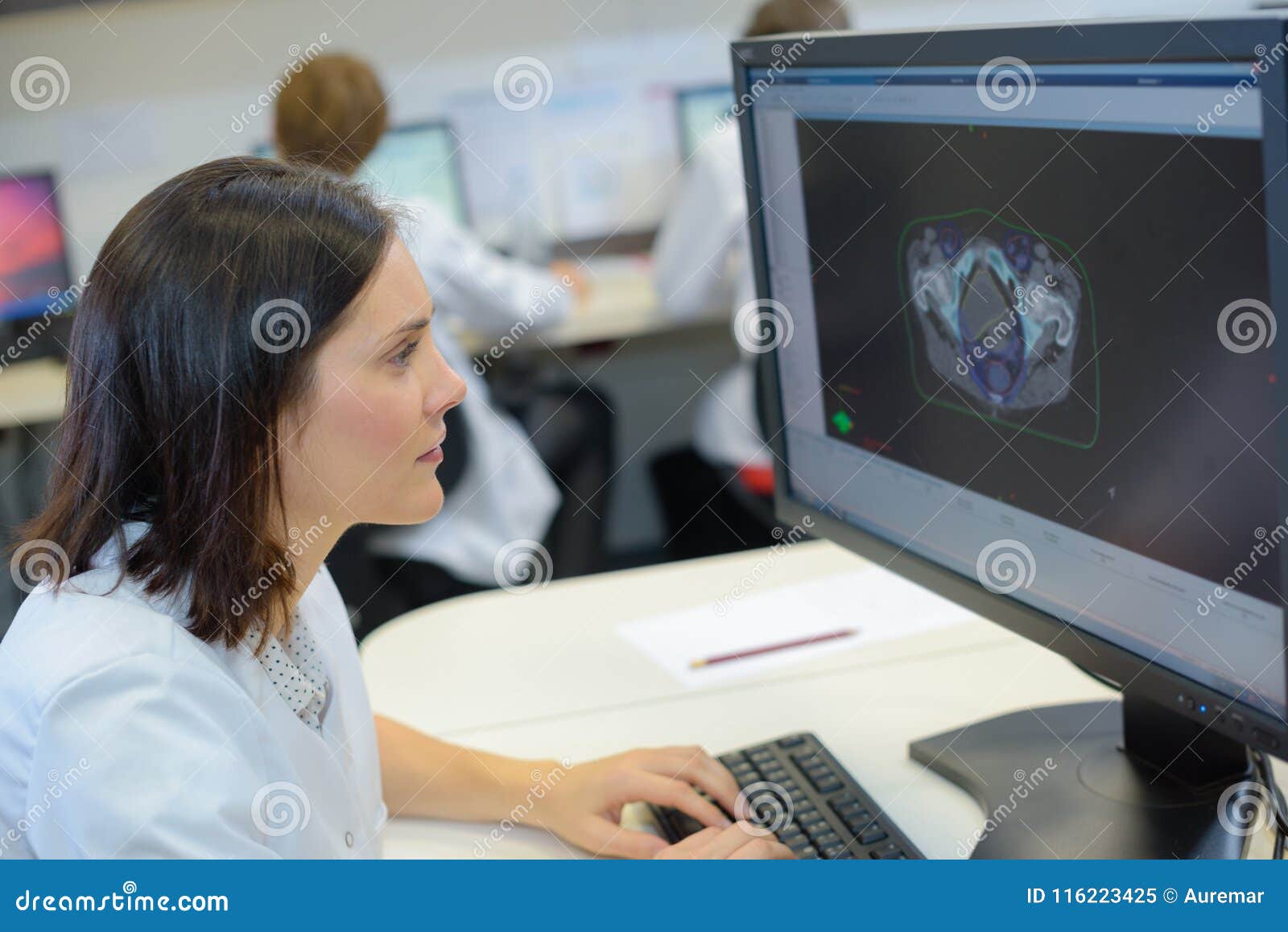 Observing the Research Result Stock Image - Image of operator ...
