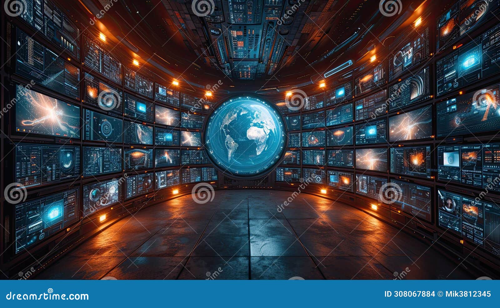 Observing the World Order from Screens. Stock Illustration ...