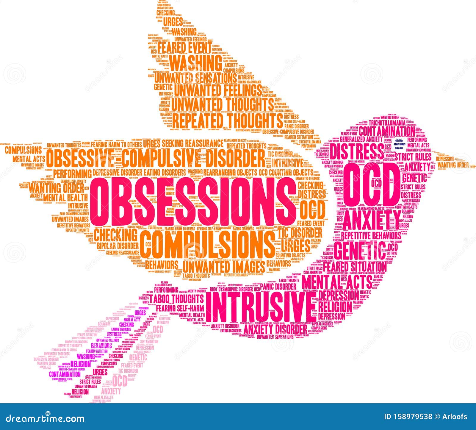 Obsessions Word Cloud stock vector. Illustration of depression - 158979538