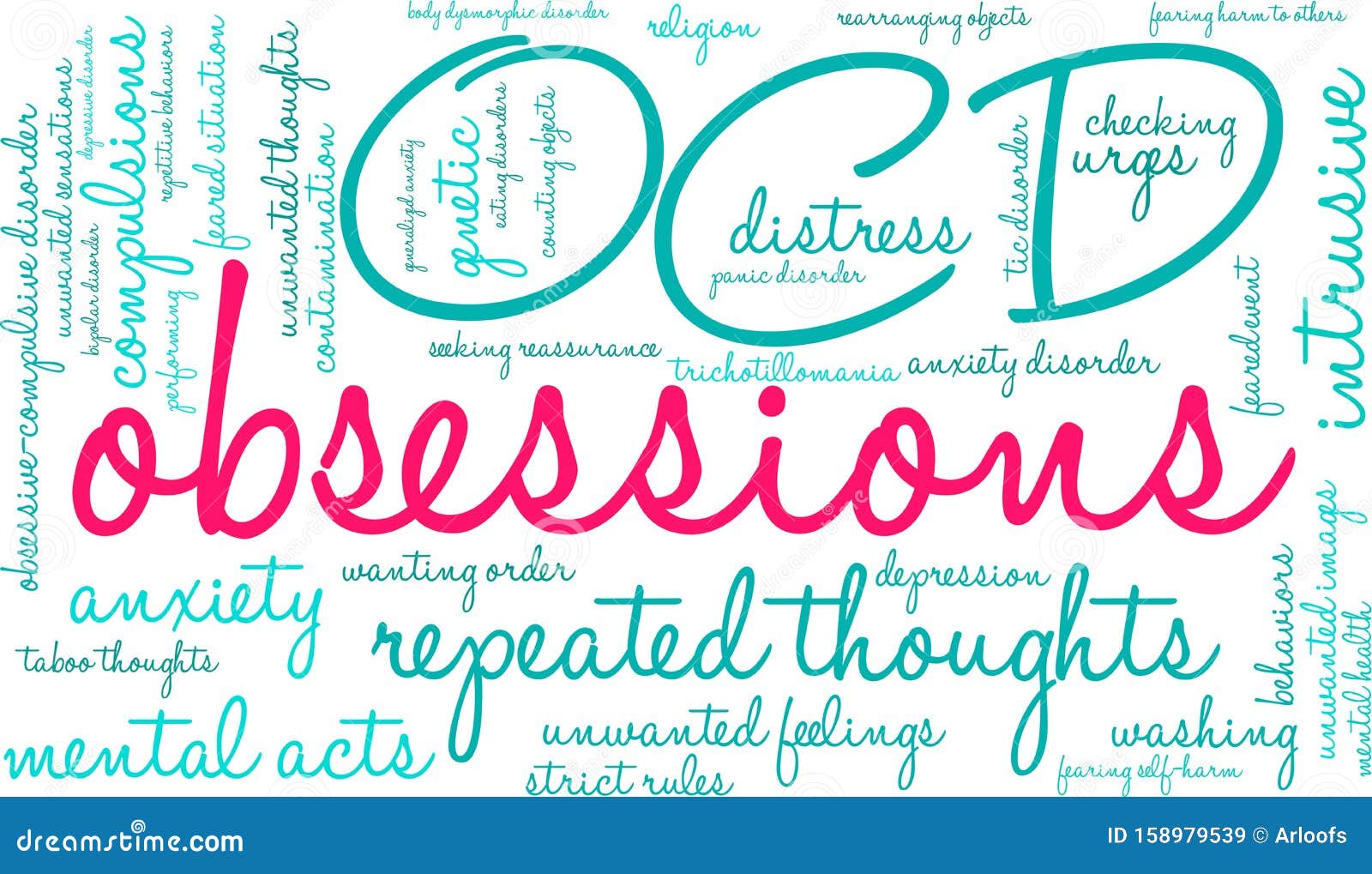 Obsessions Word Cloud stock vector. Illustration of harm - 158979539
