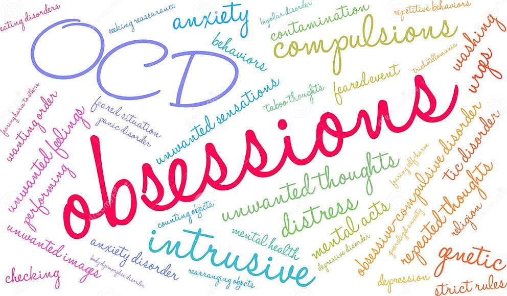 Obsessions Word Cloud stock vector. Illustration of distress - 158979566