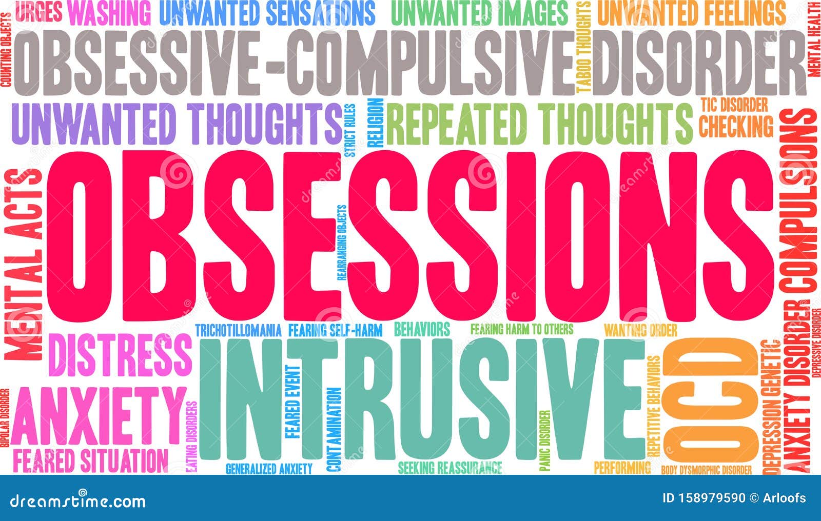 Obsessions Word Cloud stock vector. Illustration of genetic - 158979590