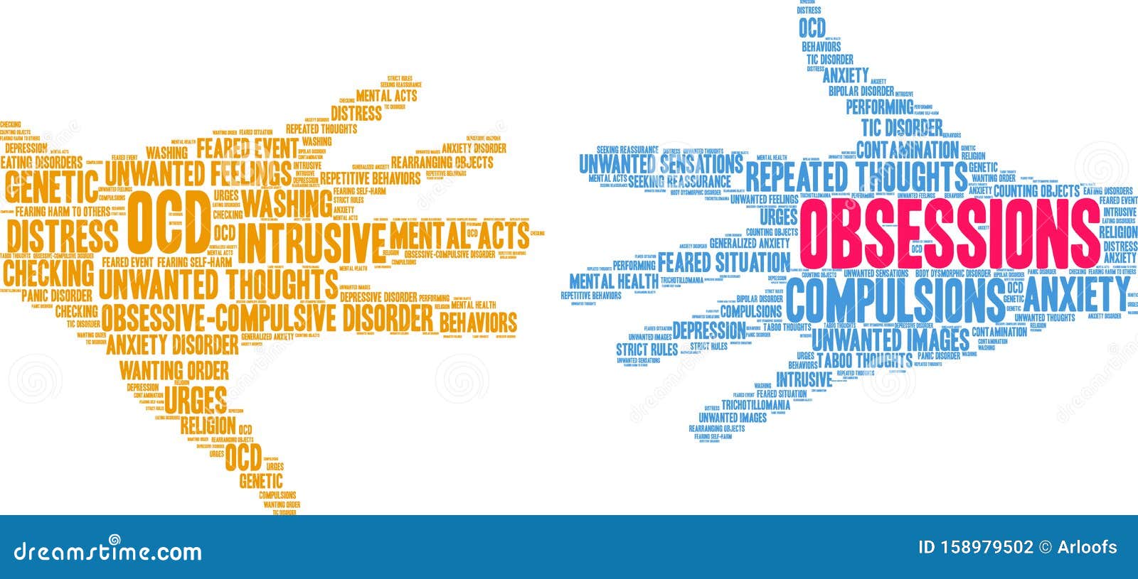 Obsessions Word Cloud stock vector. Illustration of objects - 158979502