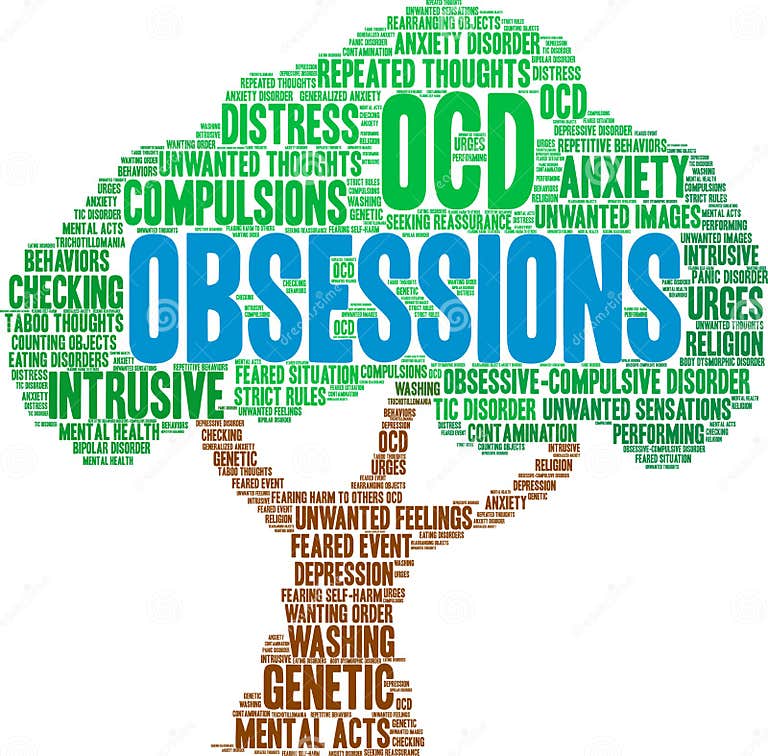 Obsessions Word Cloud stock vector. Illustration of body - 158979513