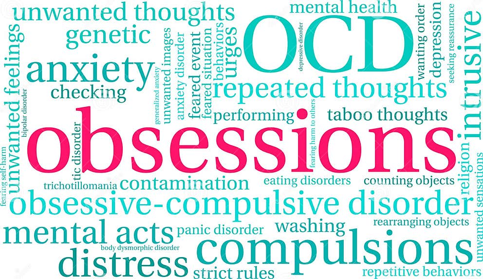 Obsessions Word Cloud stock vector. Illustration of distress - 158979543