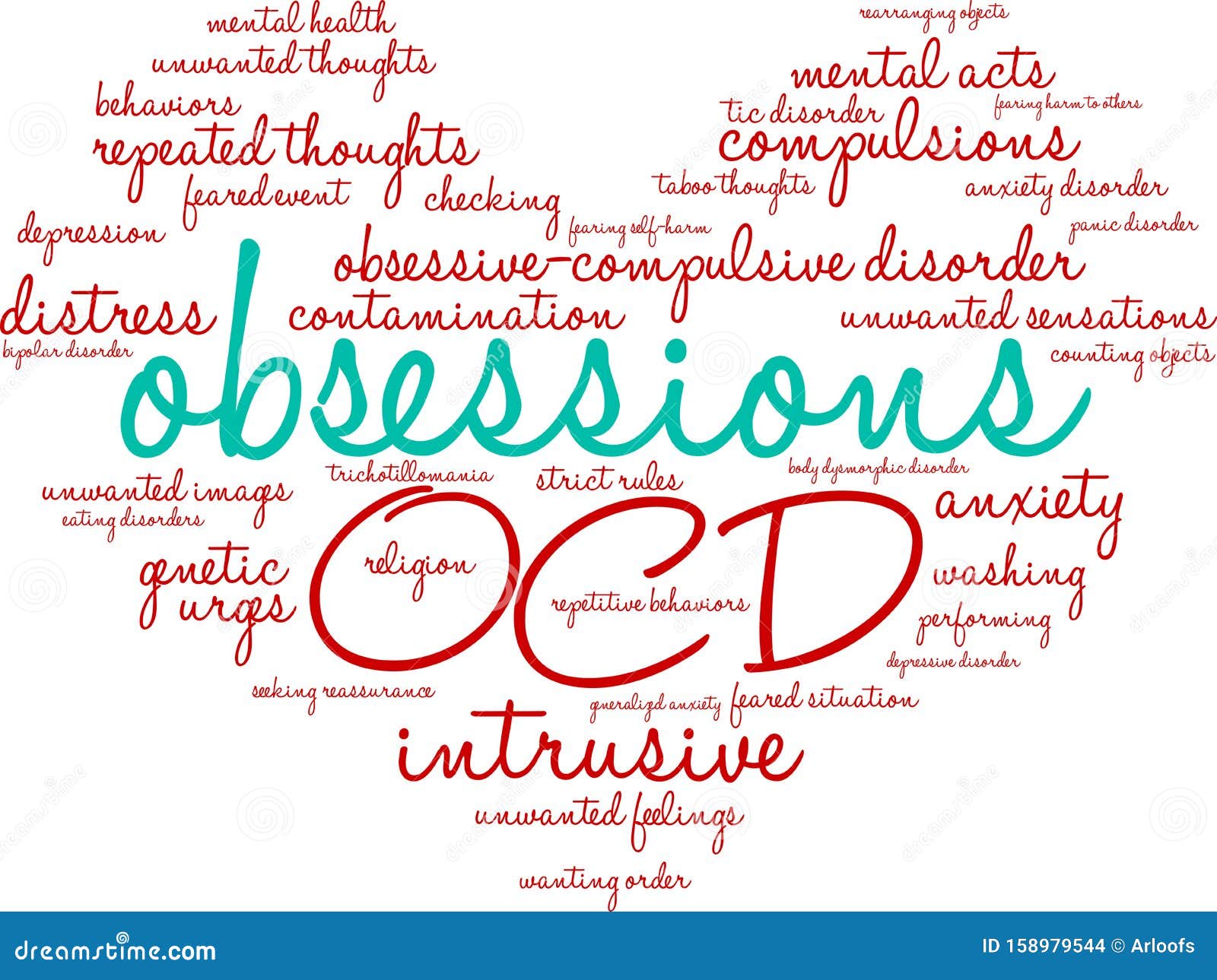 Obsessions Word Cloud stock vector. Illustration of contamination ...