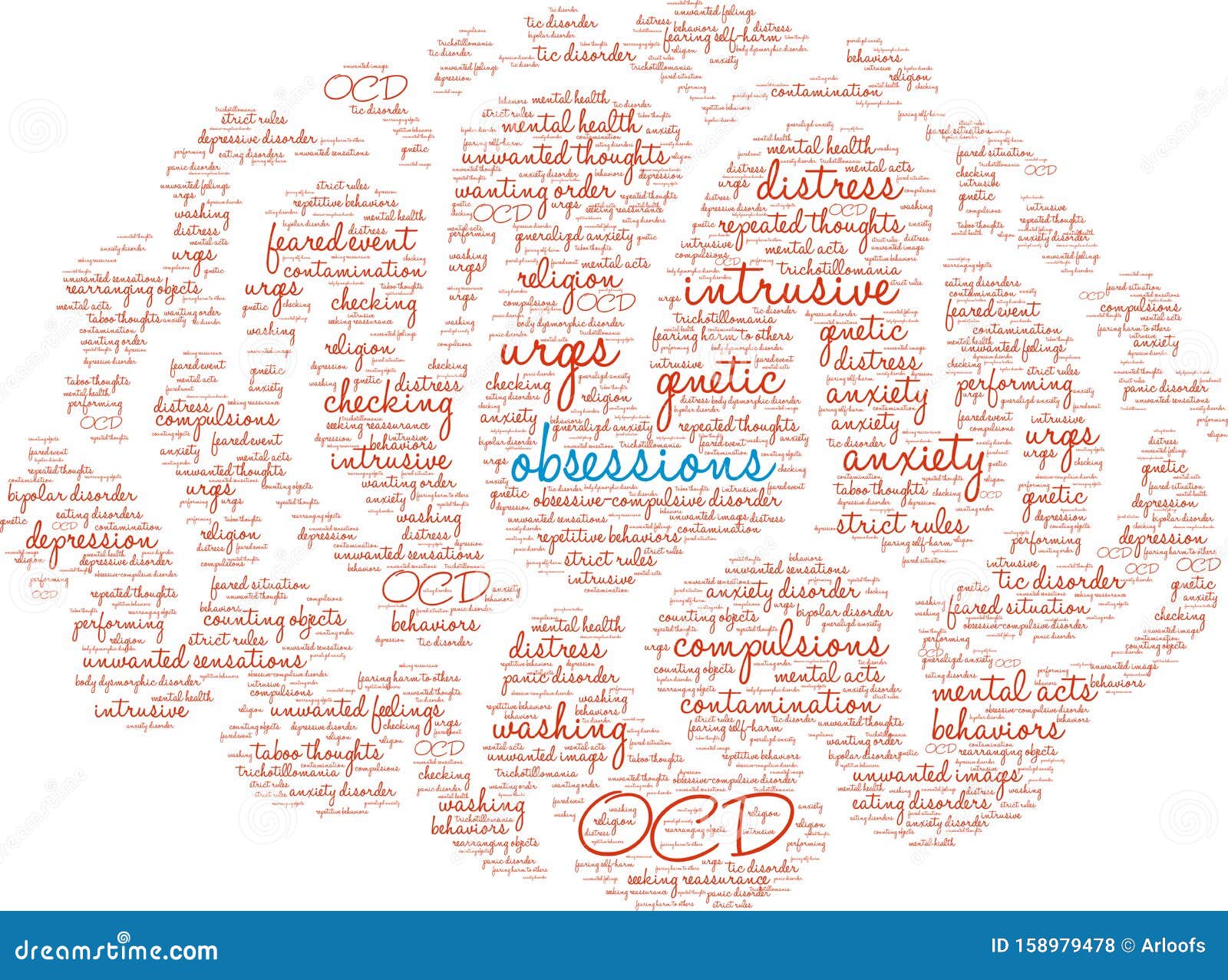 Obsessions Word Cloud stock vector. Illustration of distress - 158979478