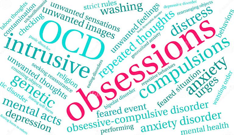 Obsessions Word Cloud stock vector. Illustration of anxiety - 158979540