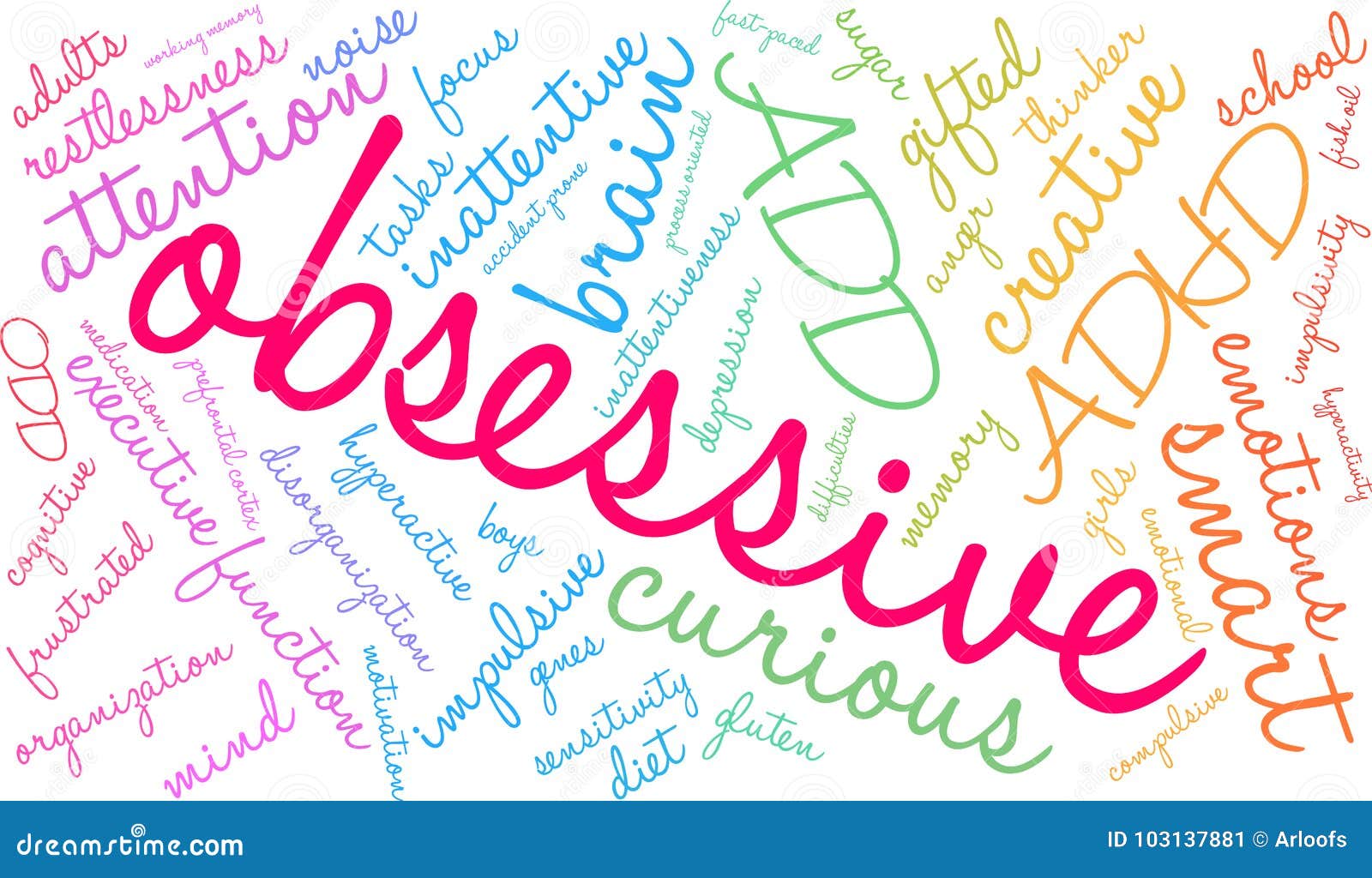 Obsessive Word Cloud stock illustration. Illustration of fish - 103137881