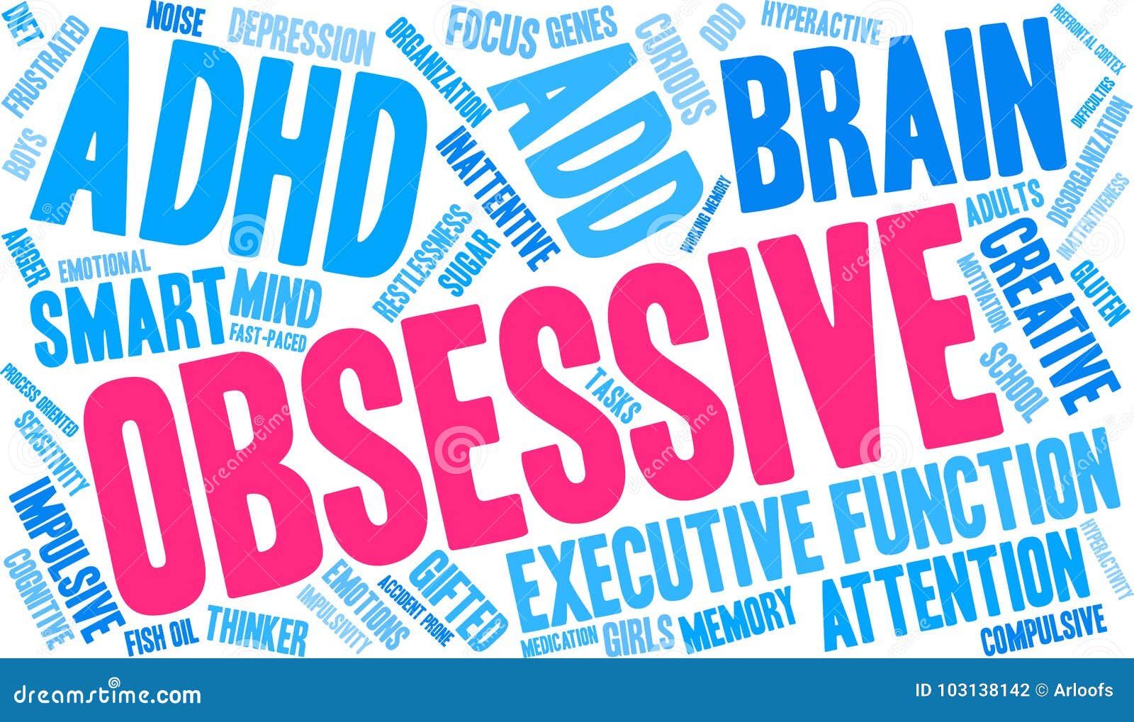 Obsessive Word Cloud stock vector. Illustration of gifted - 103138142