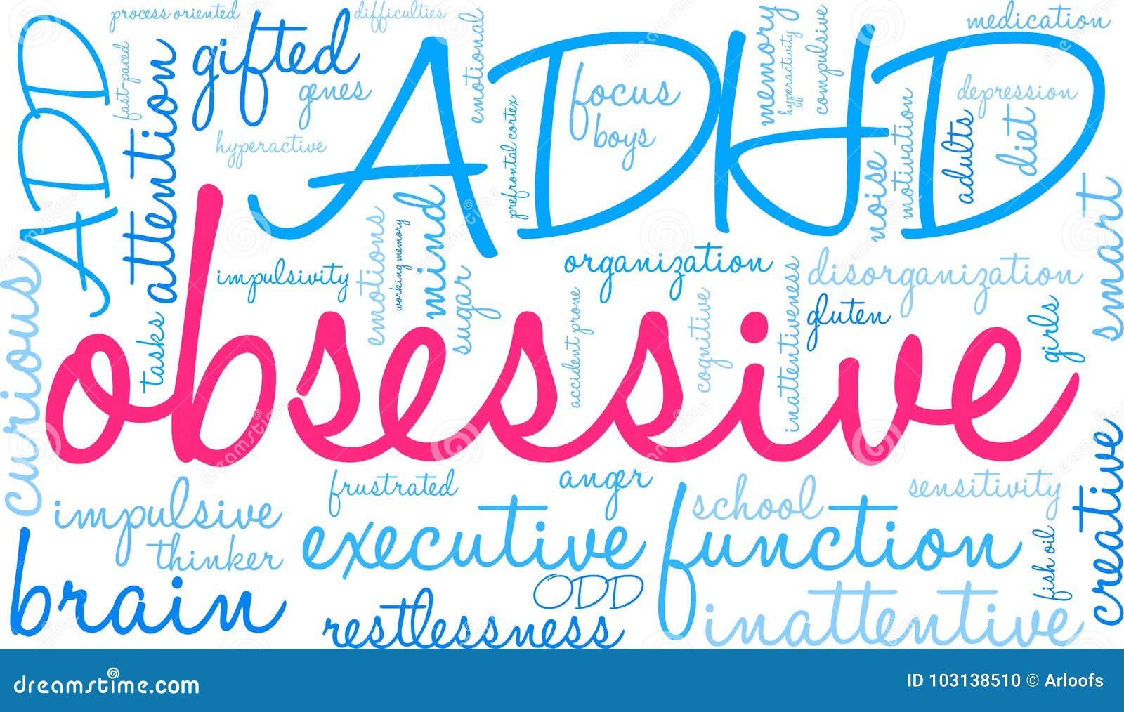 Obsessive Word Cloud stock illustration. Illustration of anger - 103138510