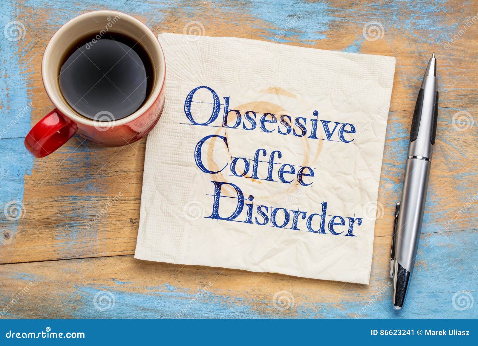 Obsessive coffee disorder stock image. Image of humor - 86623241