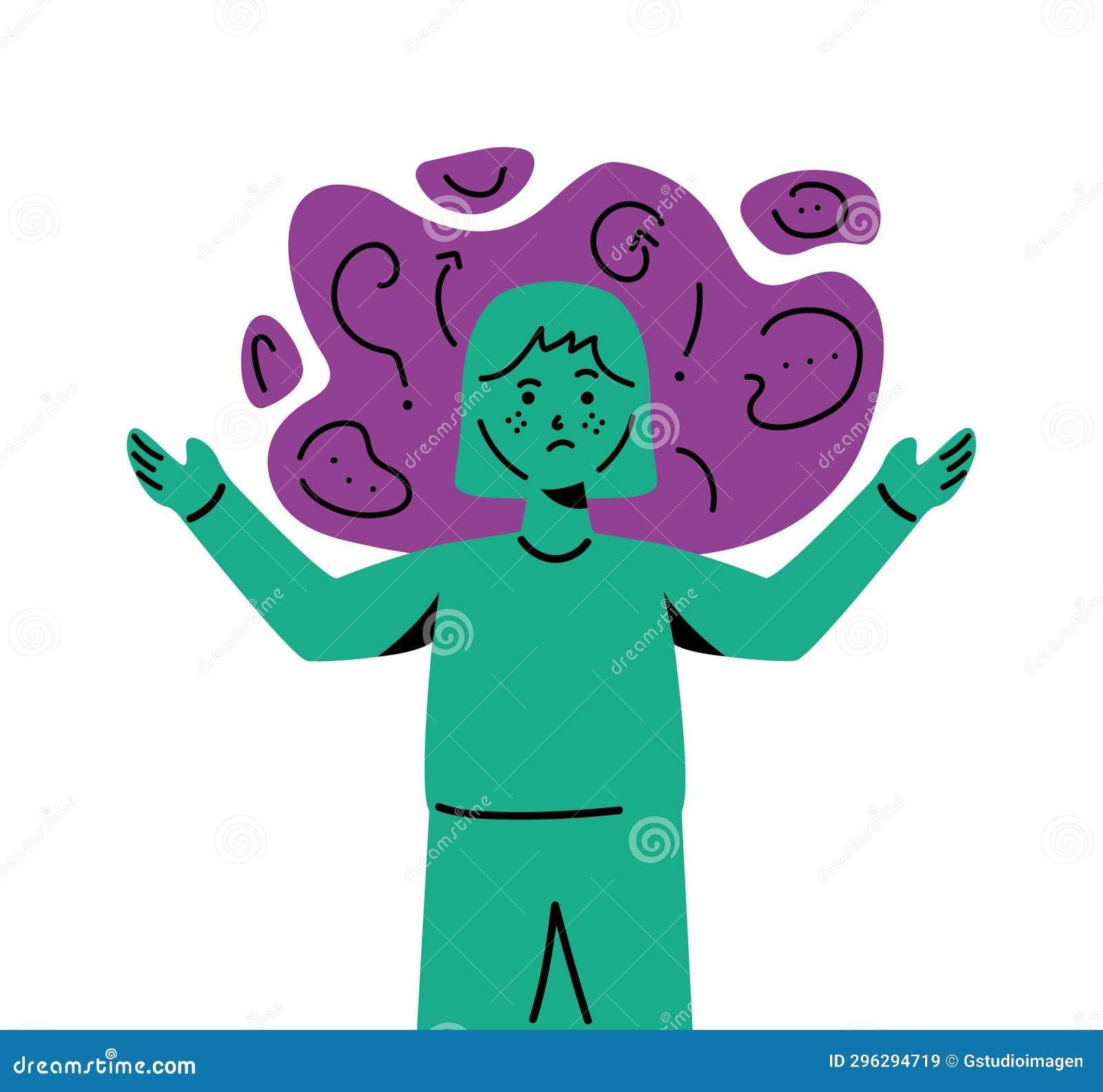 Obsessive Compulsive Disorder Confusion Illustration Stock Vector ...