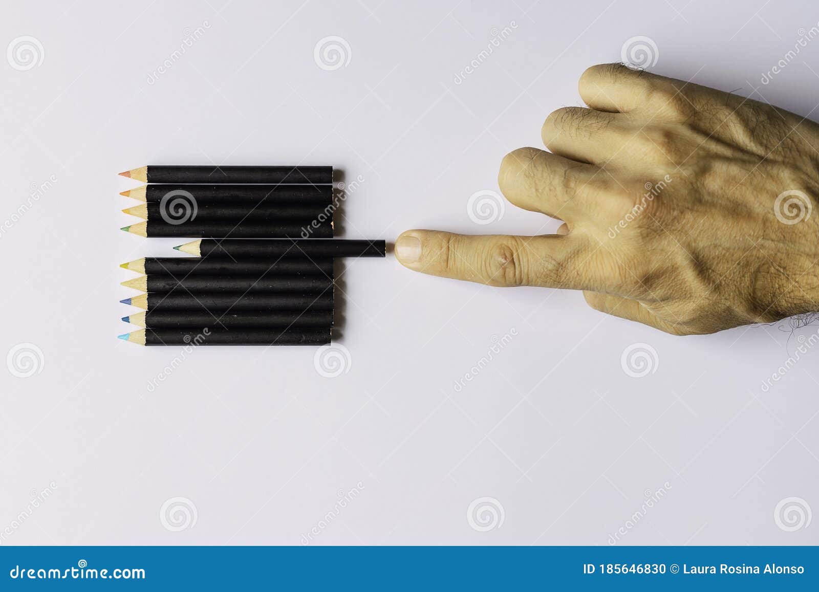 Obsessive Compulsive Disorder, Male Hand Obsessively Ordering Some ...