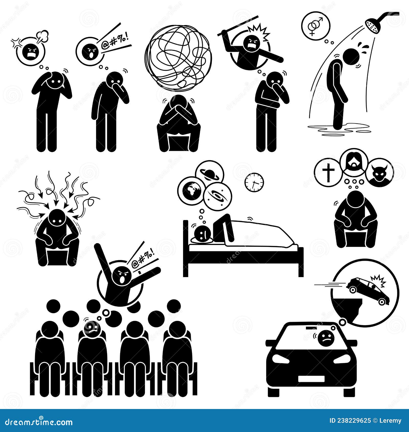 Obsessive Compulsive Disorder OCD. Stock Vector - Illustration of guilt ... Obsessive Compulsive Disorder OCD. Stock Vector - Illustration of guilt ...