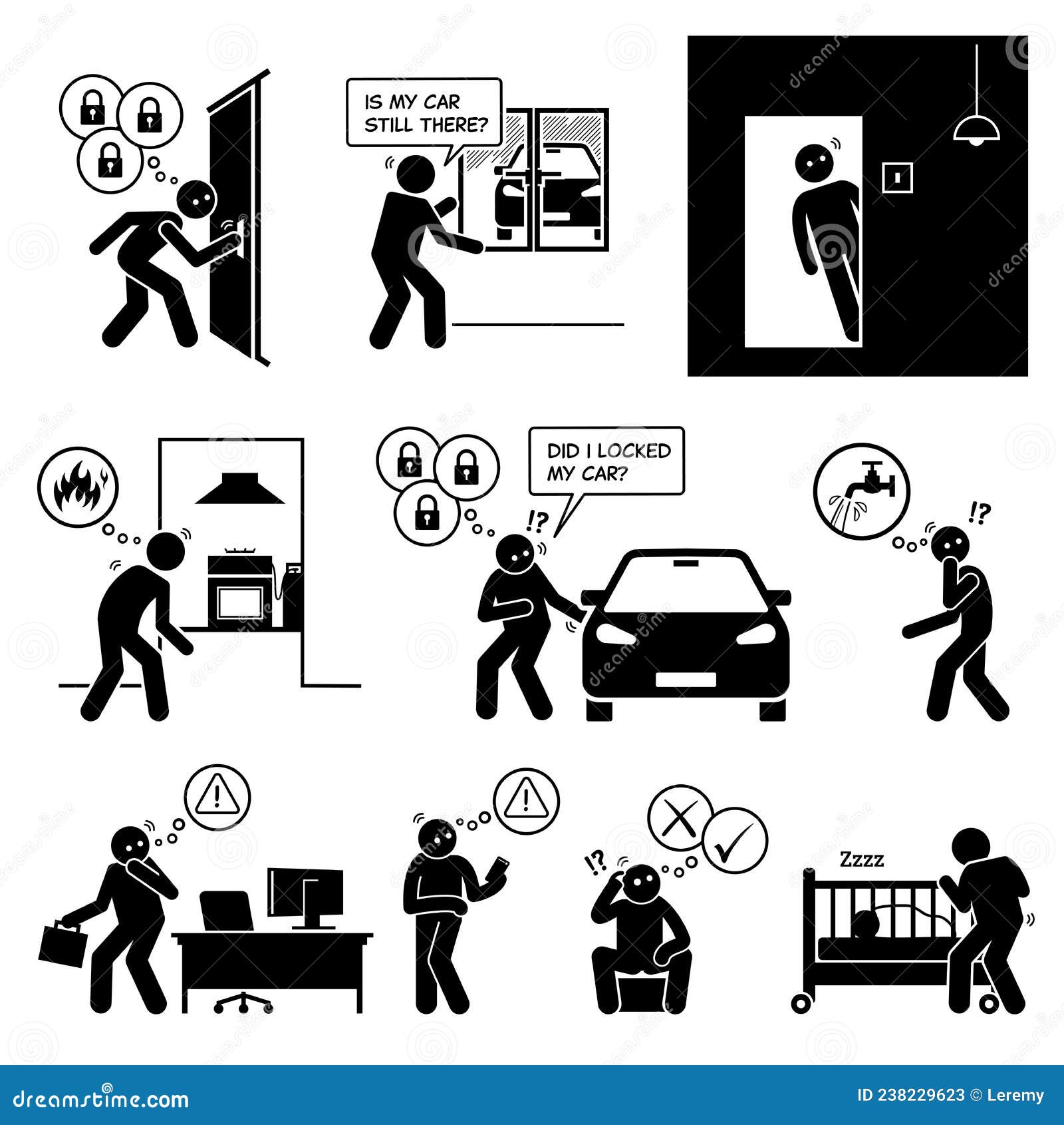 Obsessive Compulsive Disorder OCD. Stock Vector - Illustration of ...