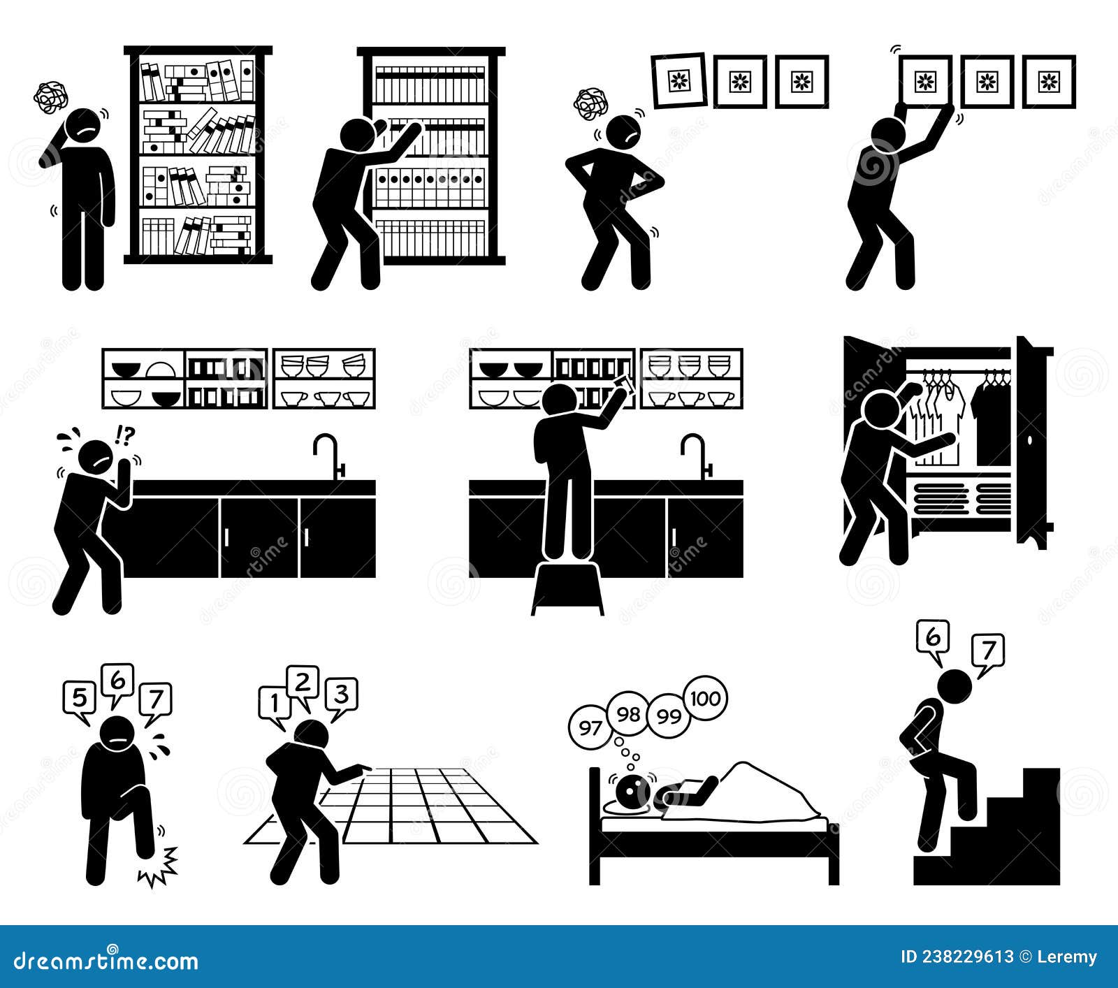 Obsessive Compulsive Disorder OCD. Stock Vector - Illustration of ...