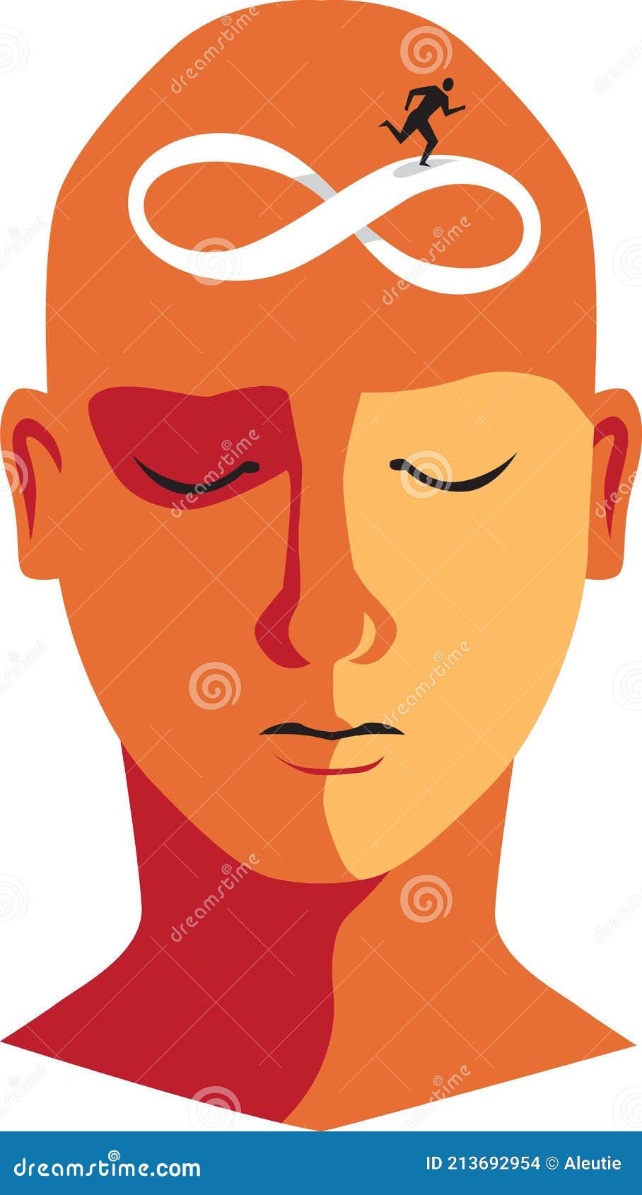 Obsessive thinking problem stock vector. Illustration of insomnia ...