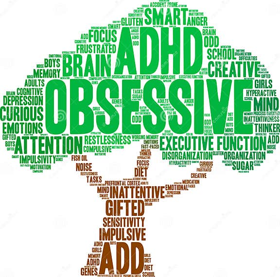Obsessive Word Cloud stock vector. Illustration of hyperactive - 103135862