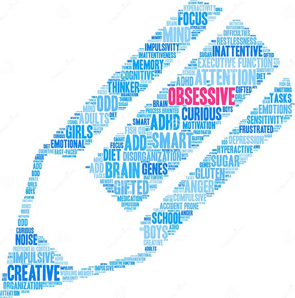 Obsessive Word Cloud stock vector. Illustration of hyperactive - 103136631