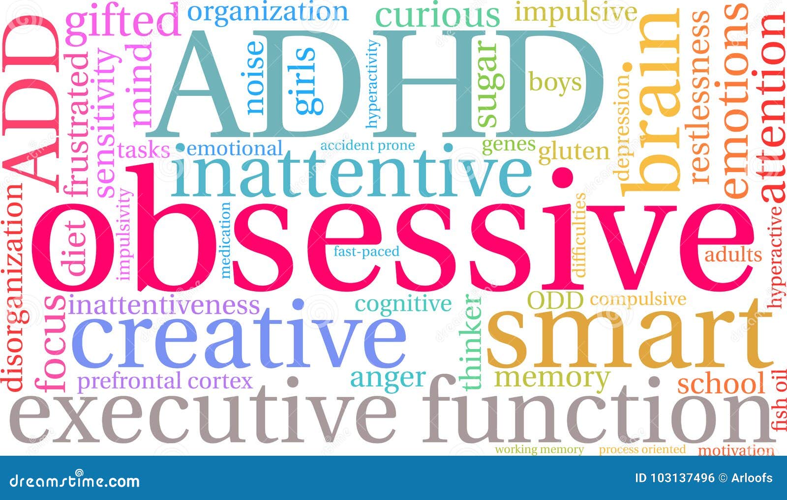 Obsessive Word Cloud stock illustration. Illustration of emotions ...