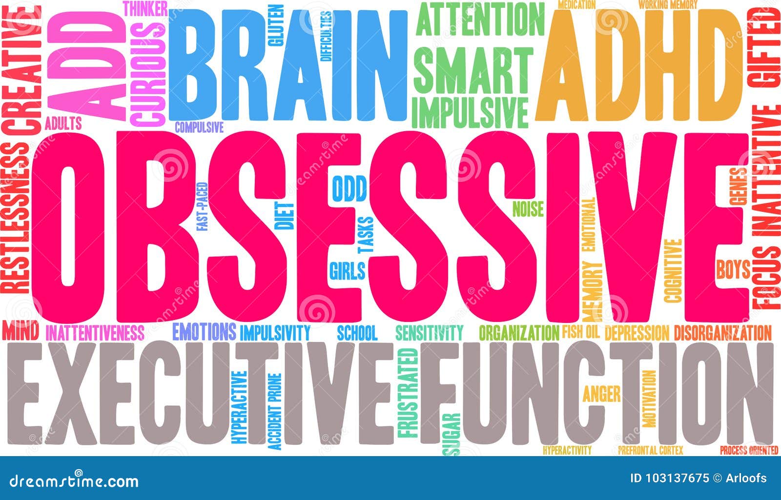 Obsessive Word Cloud stock illustration. Illustration of disorganized ...