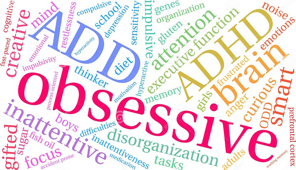 Obsessive Word Cloud stock illustration. Illustration of frustrated ...