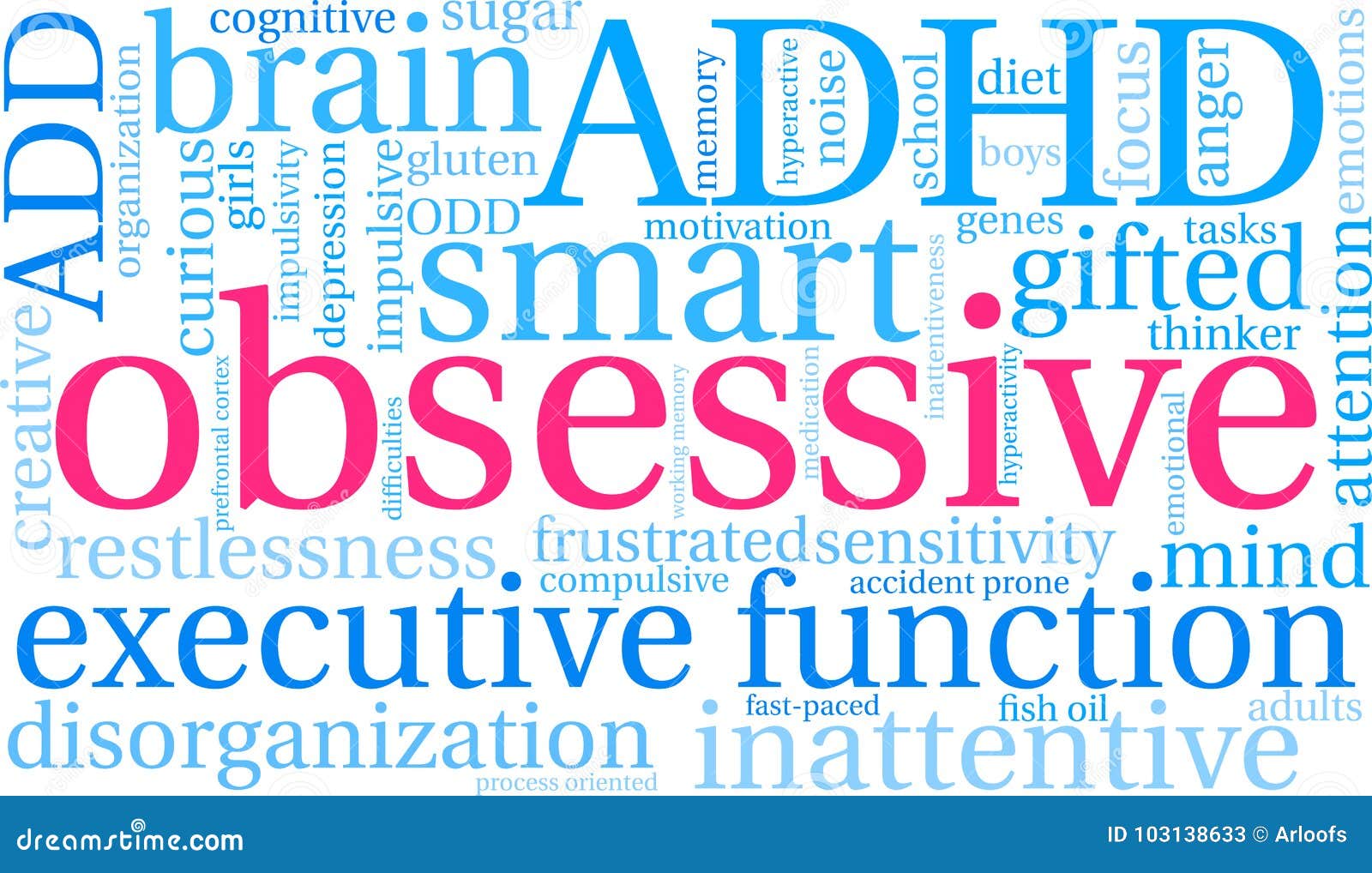 Obsessive Word Cloud stock vector. Illustration of gifted - 103138633