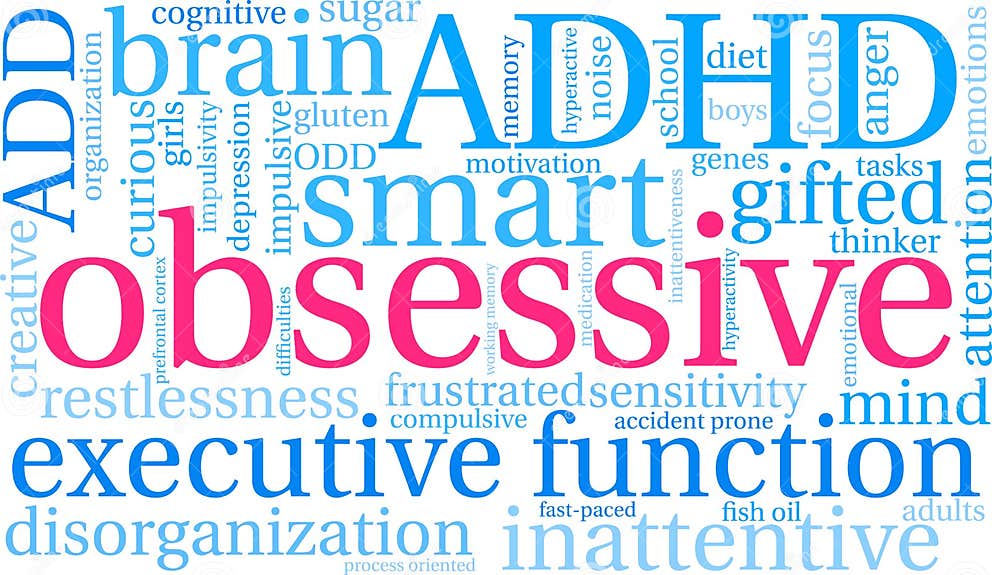 Obsessive Word Cloud stock vector. Illustration of gifted - 103138633